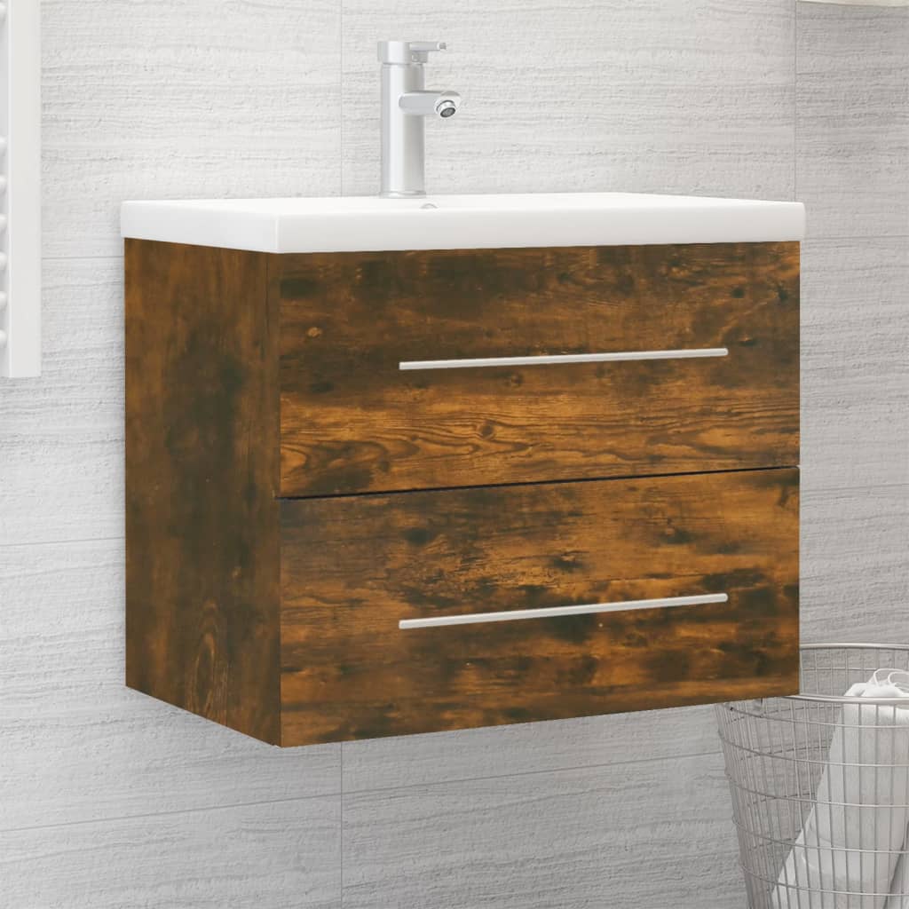 Mueble de ba?o con lavabo madera contrachapada roble ahumado | Leroy Merlin