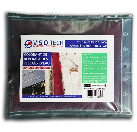 VISIO TECH - Colorant rouge (E122) 100g - Poudre soluble dans l'eau ...