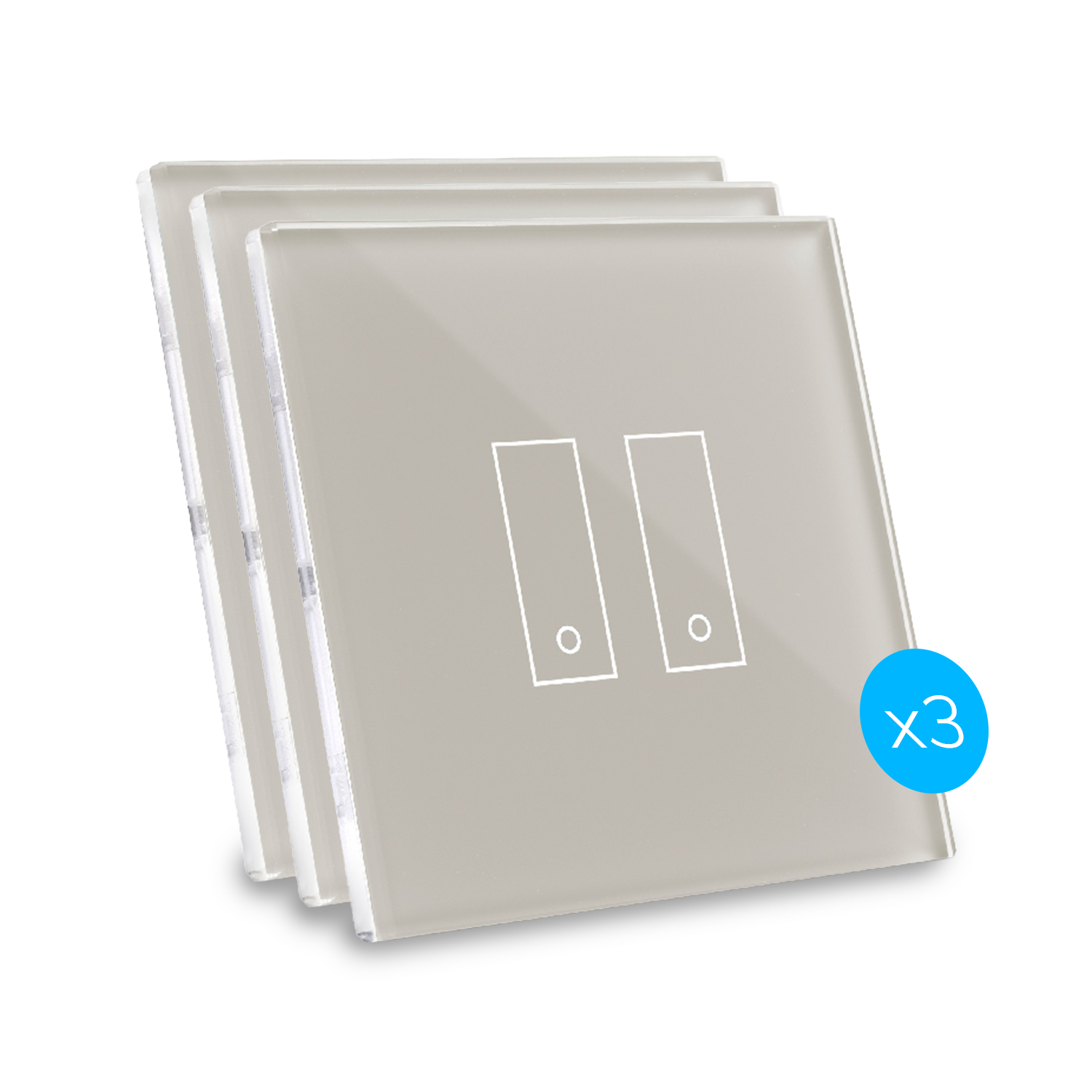 Kit de 3 interruptores de diseño, conectados por Wi-Fi iotty E2 PLUS ...