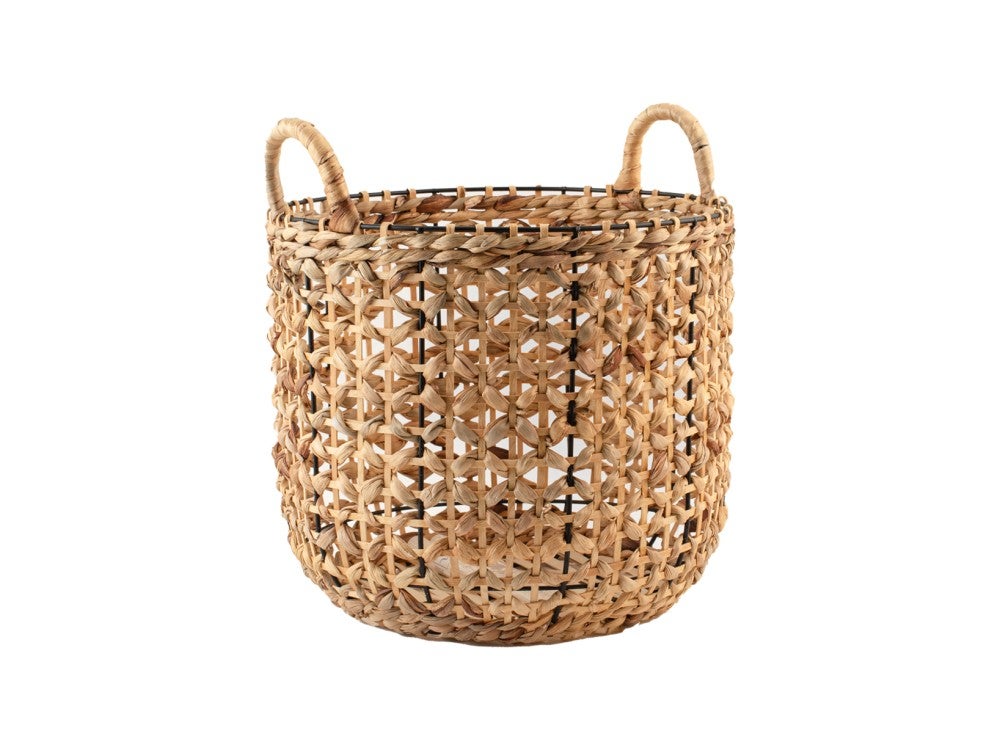 Panier rond avec anses cm 29 x h 25,5, marque H&H, jonc de mer | Leroy ...