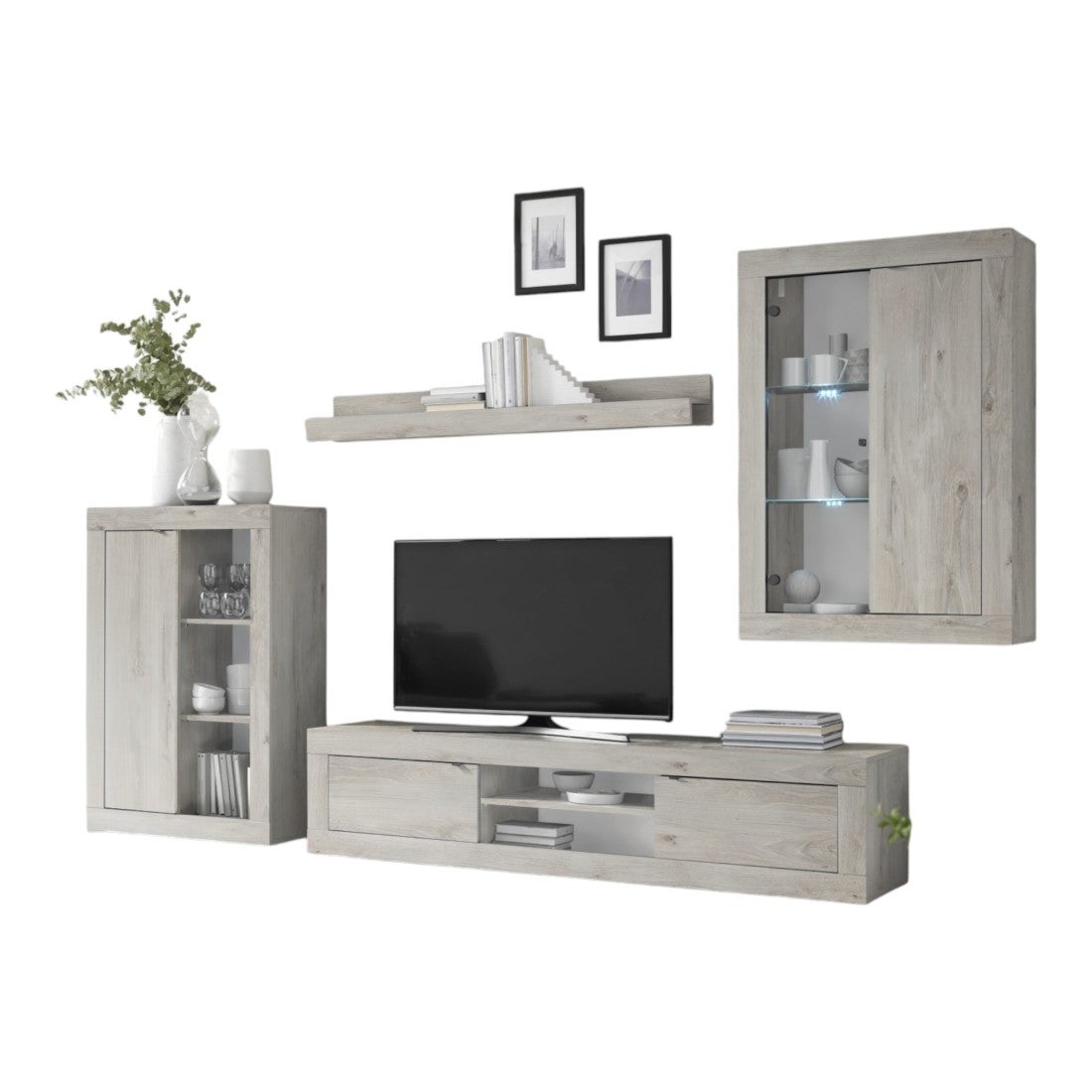 Conjunto de muebles para sala KALO – Almacenamiento espacioso – Gris ...