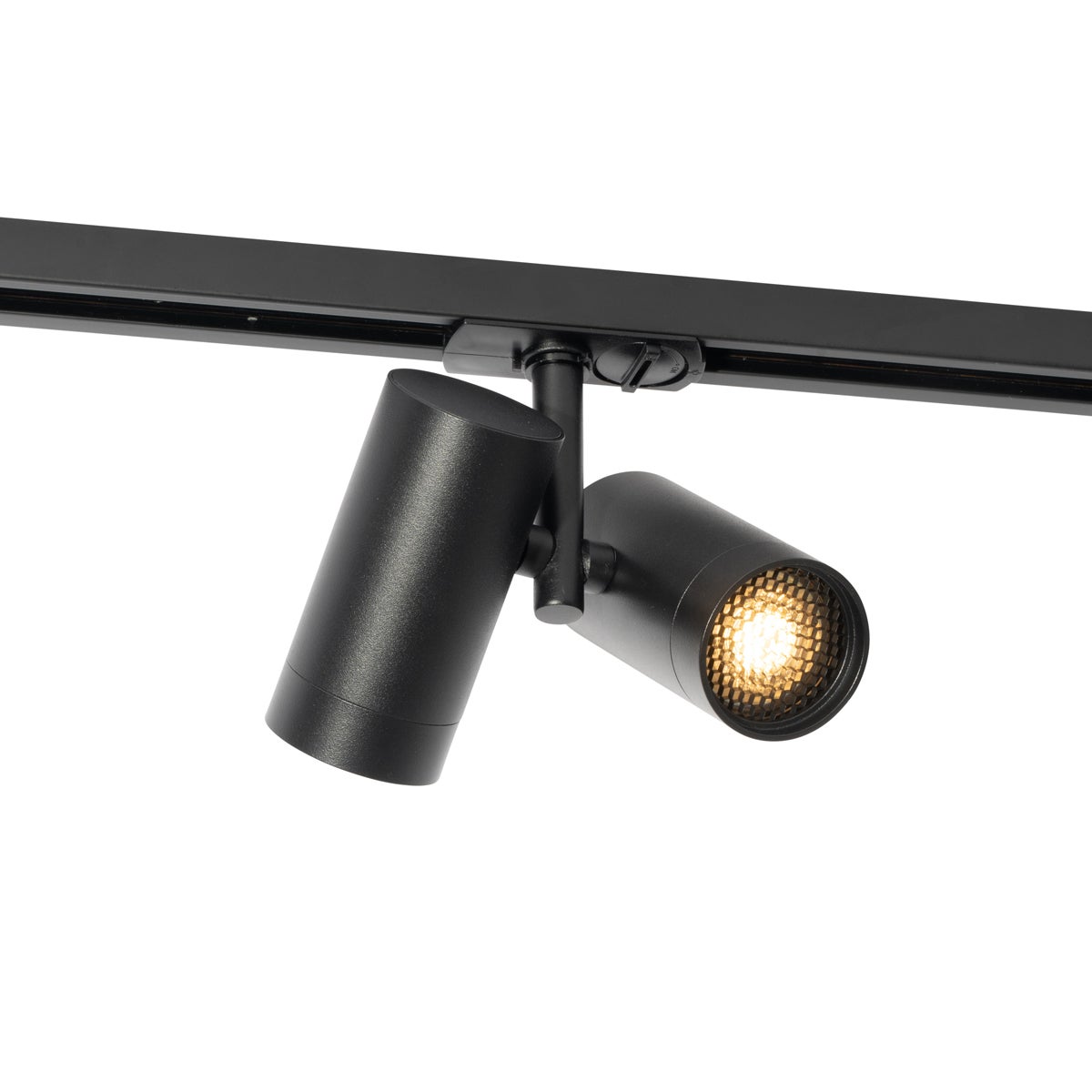 Spot sur rail moderne monophasé noir 2 lumières - Iconic Scopio | Leroy ...