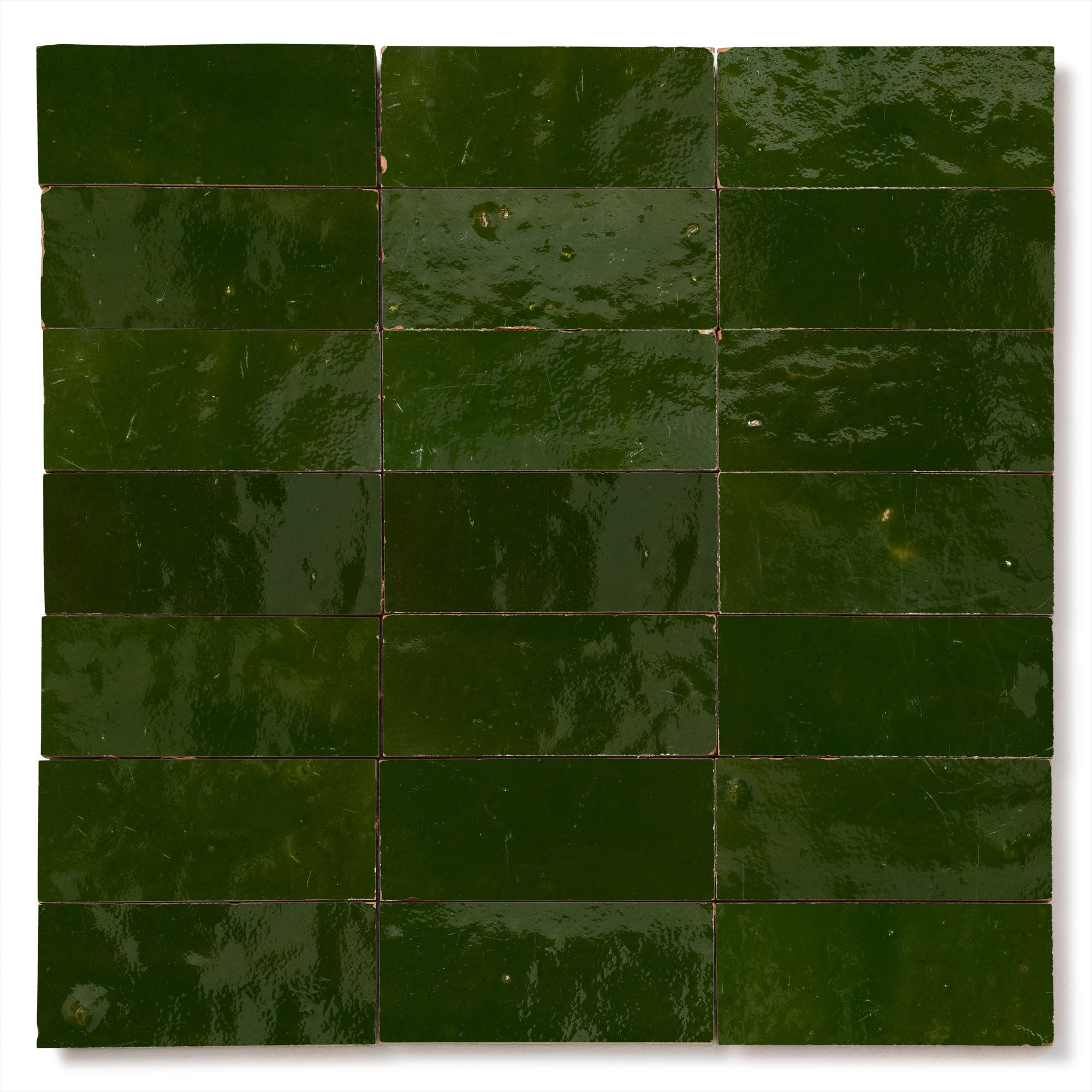 Zellige Marocain Artisanal Véritable - Vert Impérial 4,2x10 cm ...