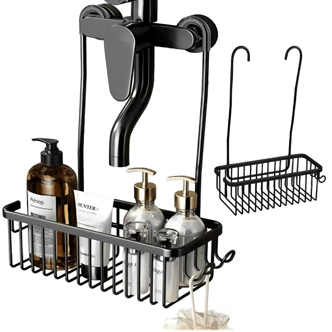 Étagère de douche suspendue avec crochets,support de shampoing/gel ...