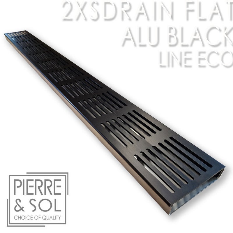 Caniveau Inox Large Hauteur 2 cm - 2XSDRAINFLAT EASY Grille Aluminium ...
