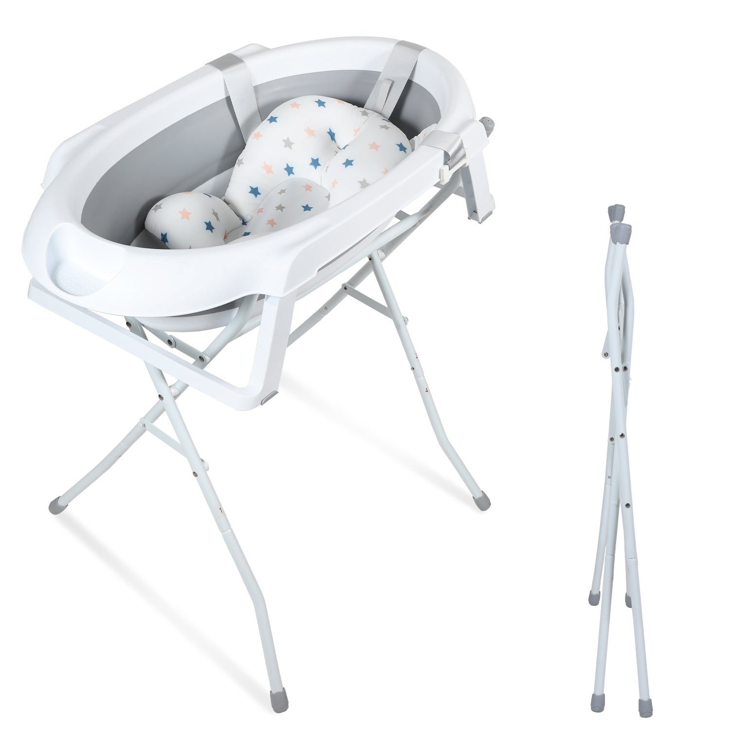 Bañera de bebé evolutiva y plegable, 4 en 1 bañera, ultra compacto ...