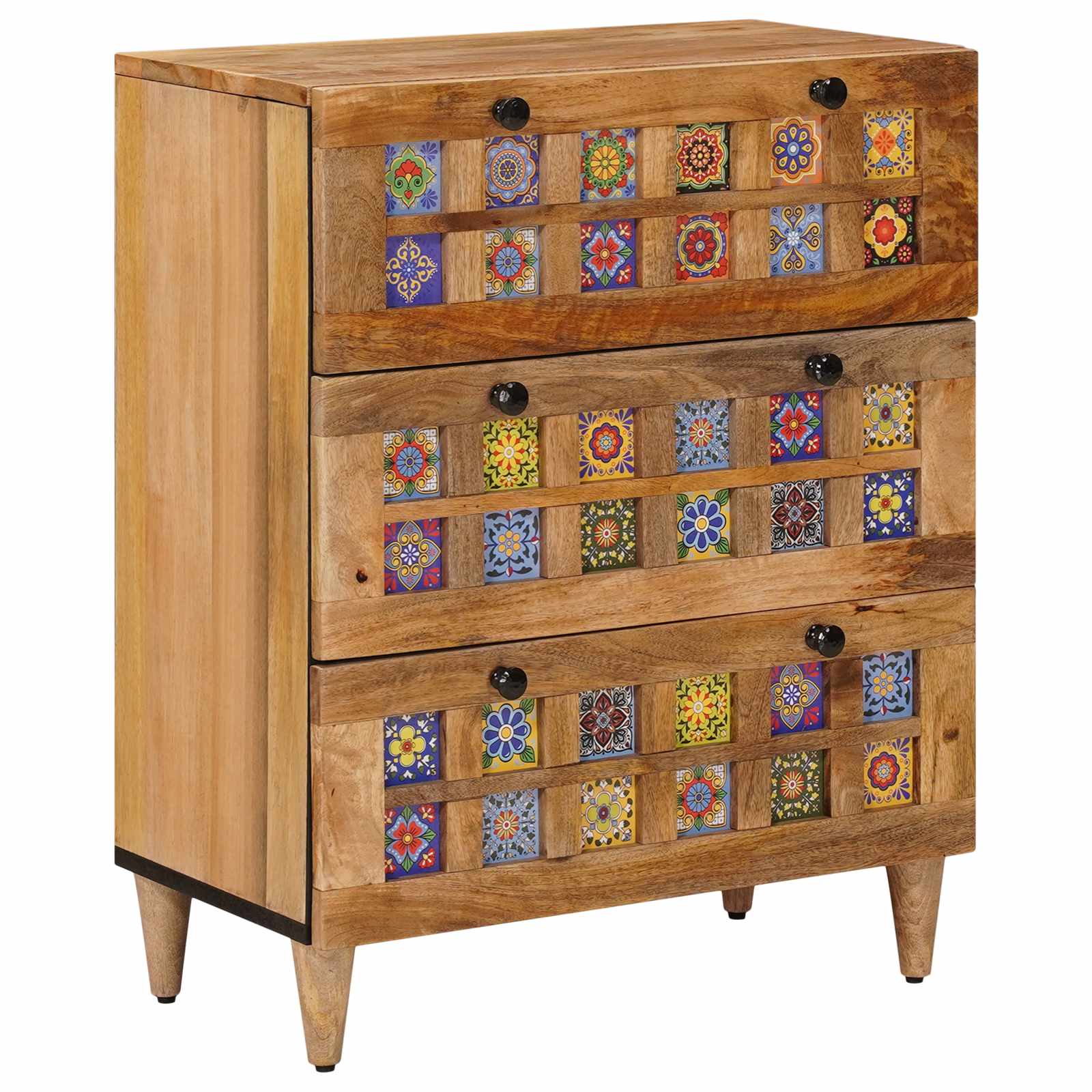 Buffet Naturel 60 x 33 x 75 cm Bois de mangue massif | Leroy Merlin