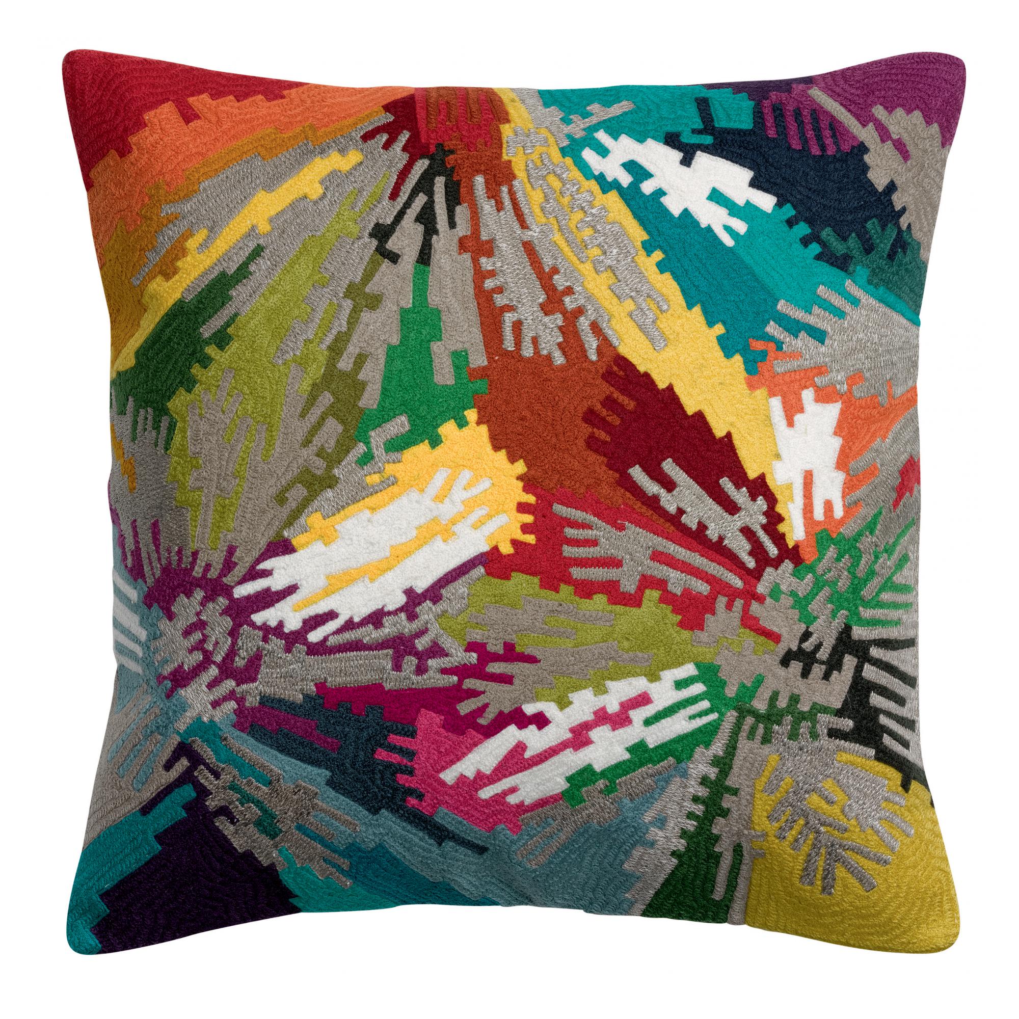 Coussin Anna brodé multico 45 x 45 cm Vivaraise | Leroy Merlin