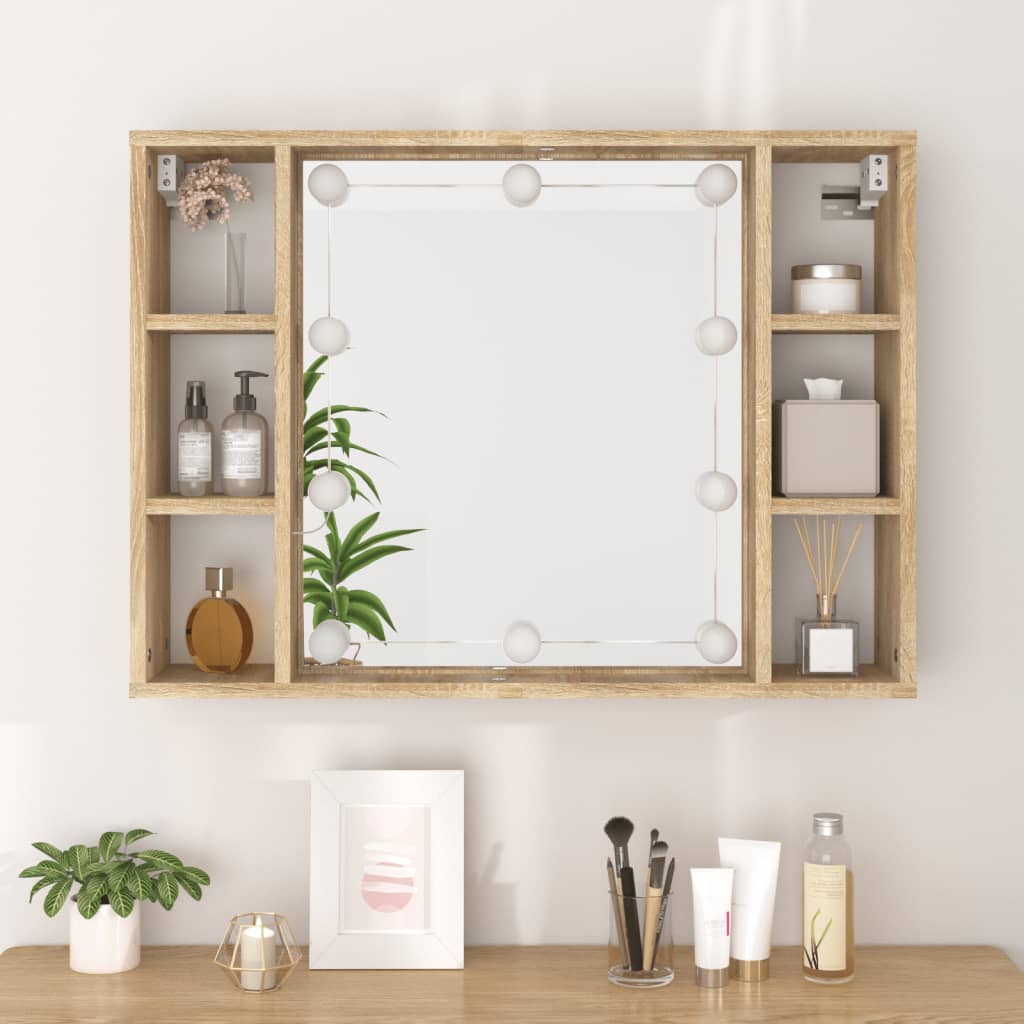 VidaXL Mobile a Specchio con LED Rovere Sonoma 76x15x55 cm | Leroy Merlin