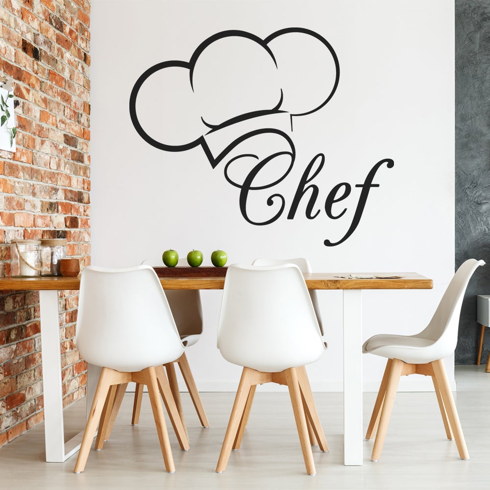 Sticker Mural - Cuisine Chef 3617680122730 - Noir - 47x60 cm | Leroy Merlin