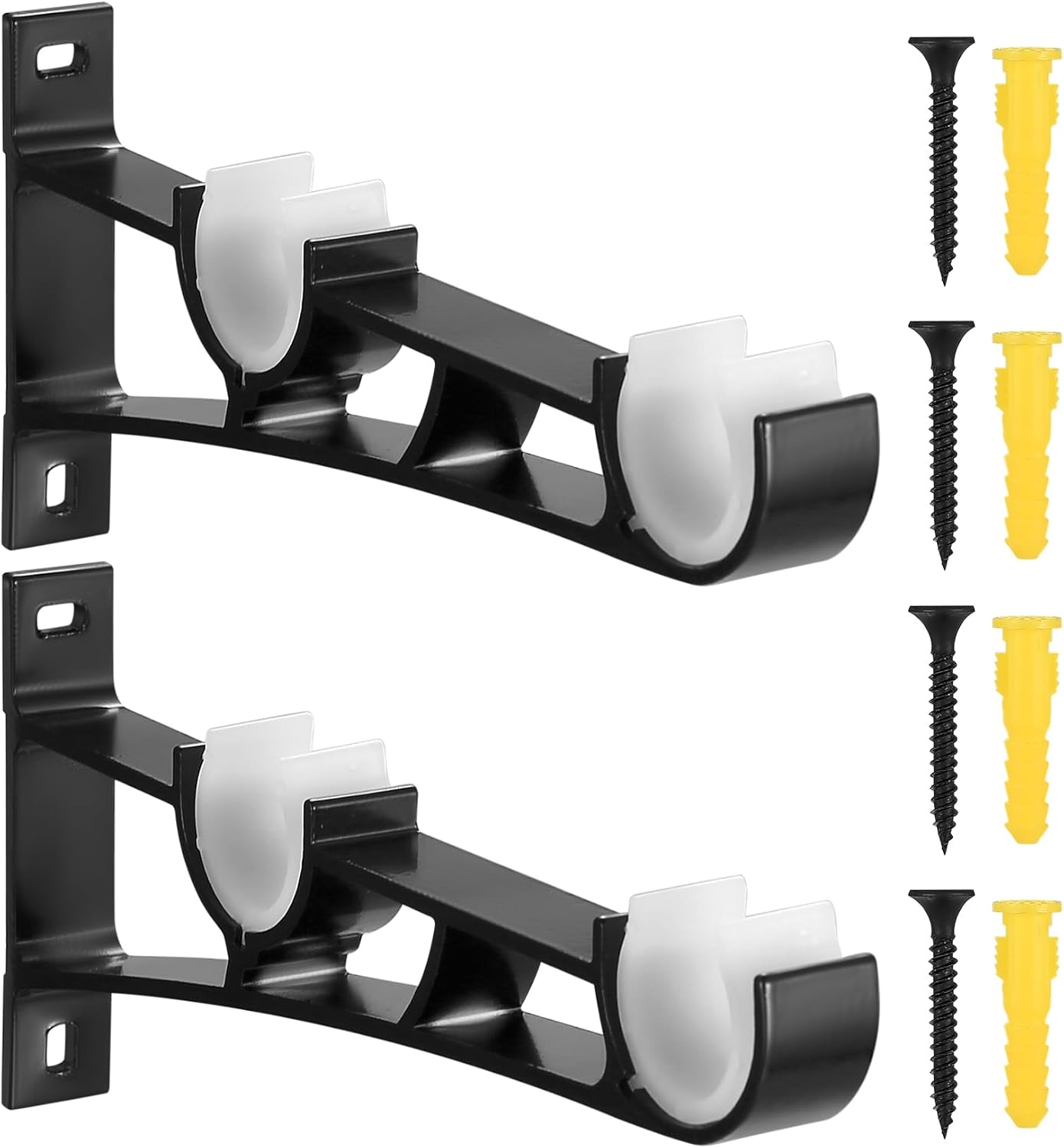 2 Pièces Support Tringle Rideaux, Supports pour Tringles à Rideaux, Support de Tringle à Rideau ...