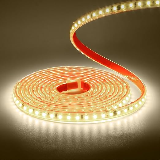 Ruban LED autocollant de 5 mètres-220 V-sécable-blanc neutre 4000k-avec ...