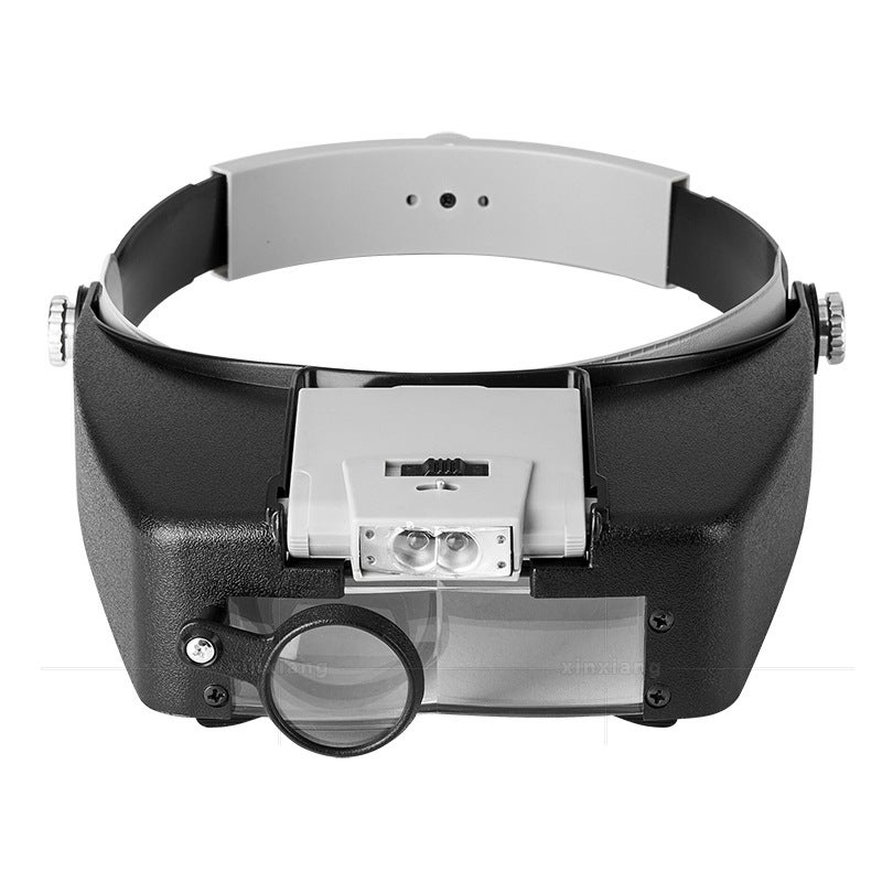 Headband Loupes 1.5X 3X 6.5X 8X Loupe Lunettes avec 2 Lampes LED ...