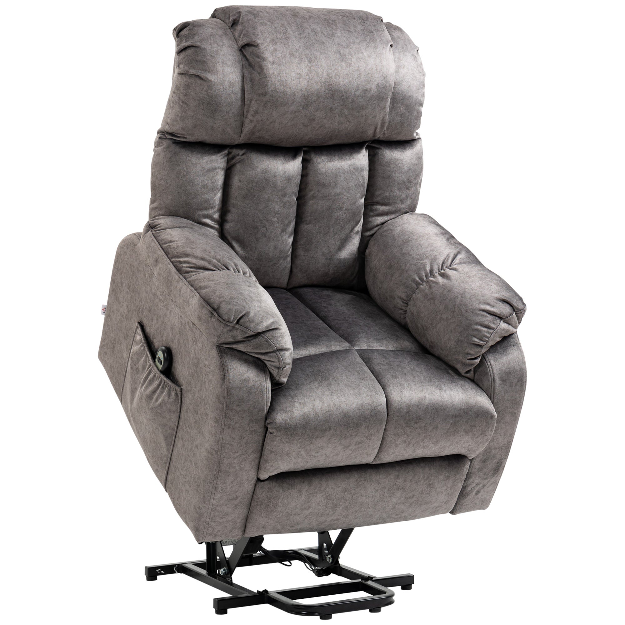 HOMCOM Fauteuil vertical Mousse, gris velours 83x91x100 cm 713-111V91GY ...