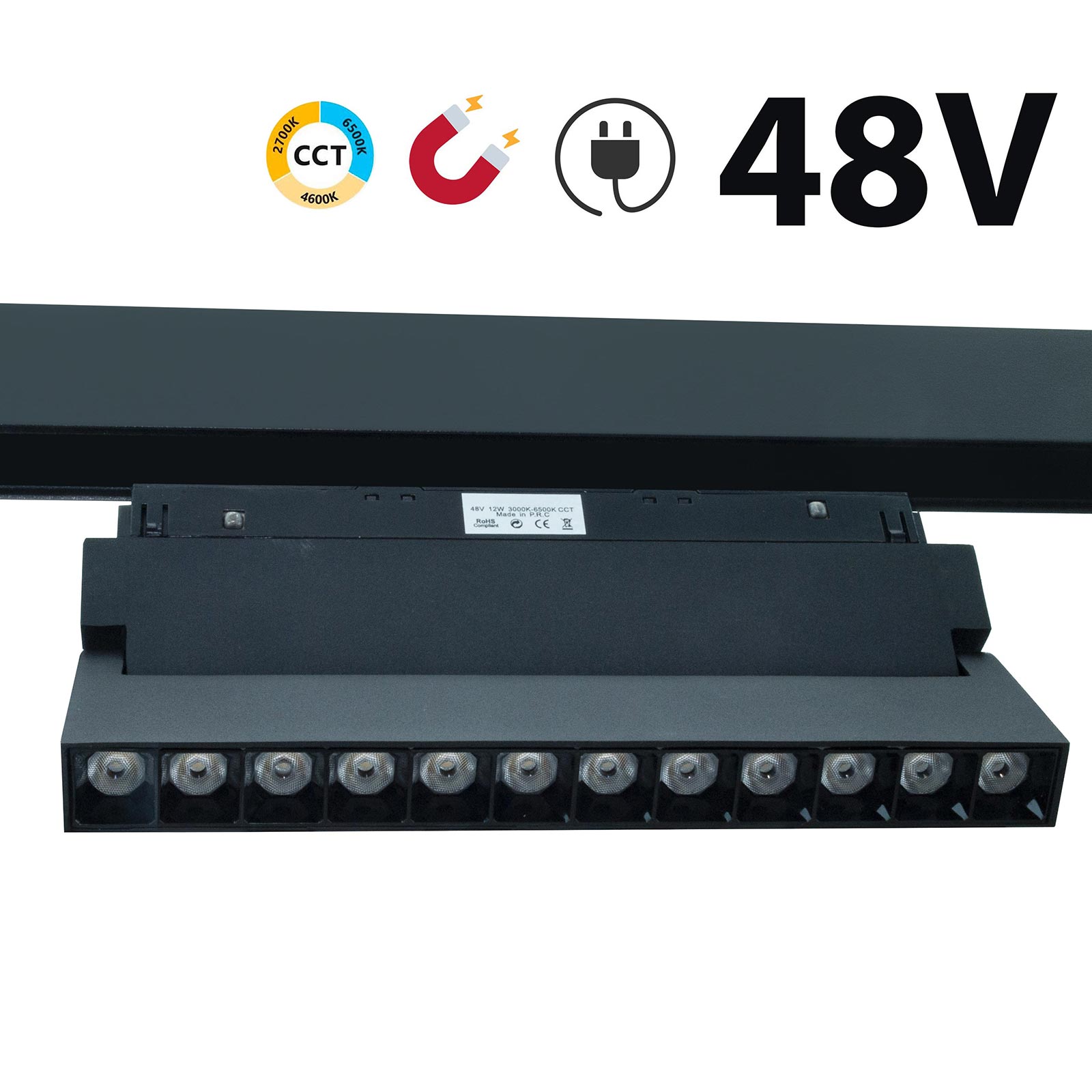 LED Spotlight Track Magnetic 48V 12W Adjustable Light Lighting Shop ...