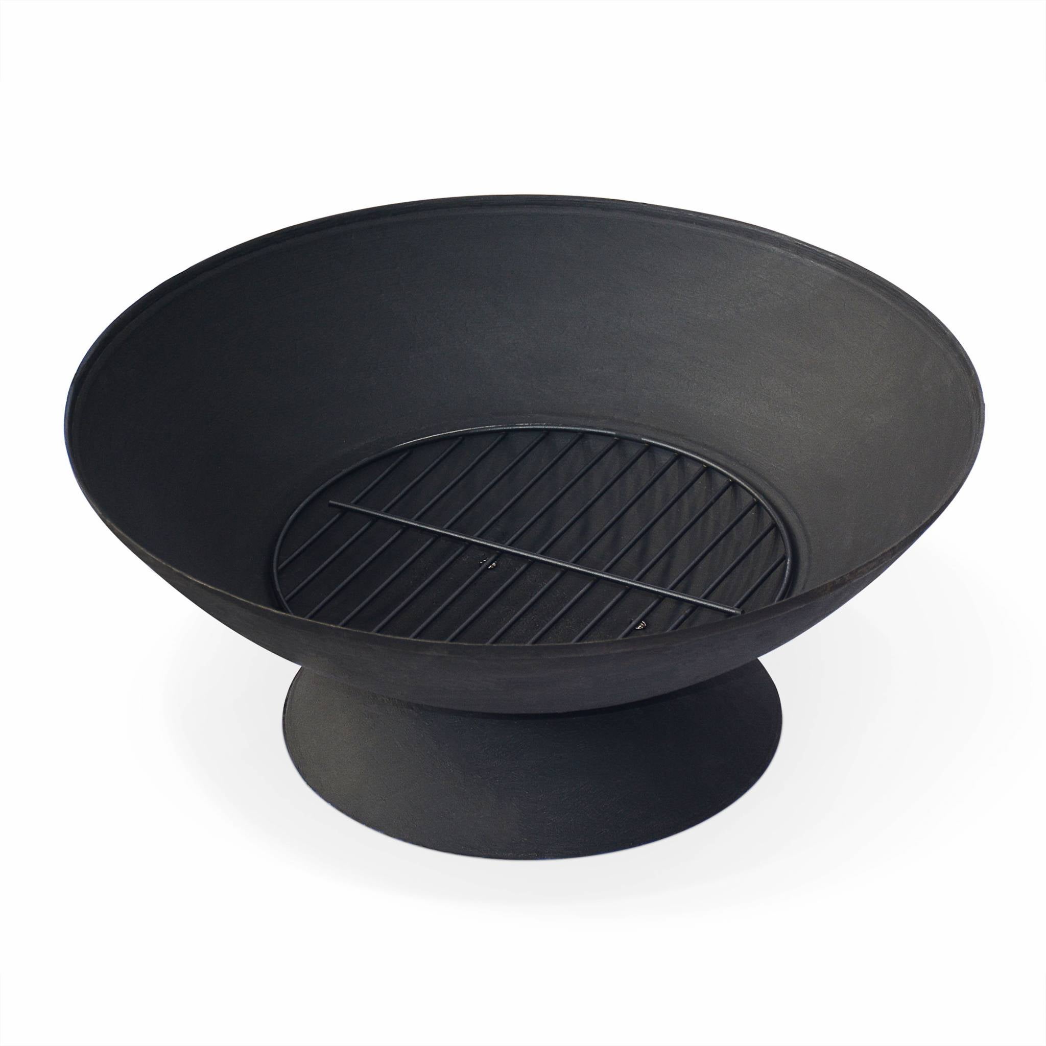 Braséro bois Ø56cm - Lavo noir - Chauffage extérieur en fonte. feu de ...