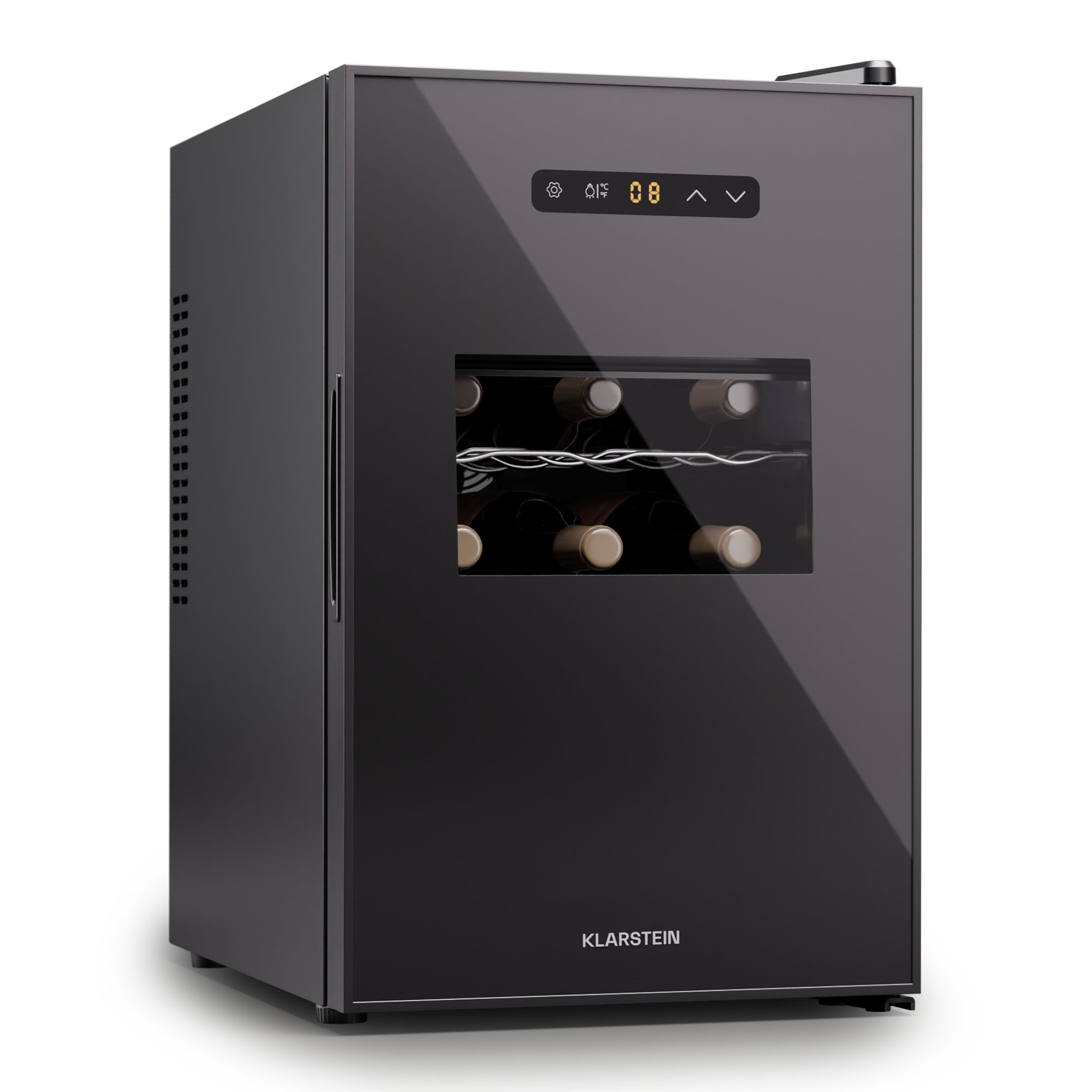 Klarstein Silent Vino Vinoteca 15 Botellas 34,5cm Negro/Vidrio | Leroy ...