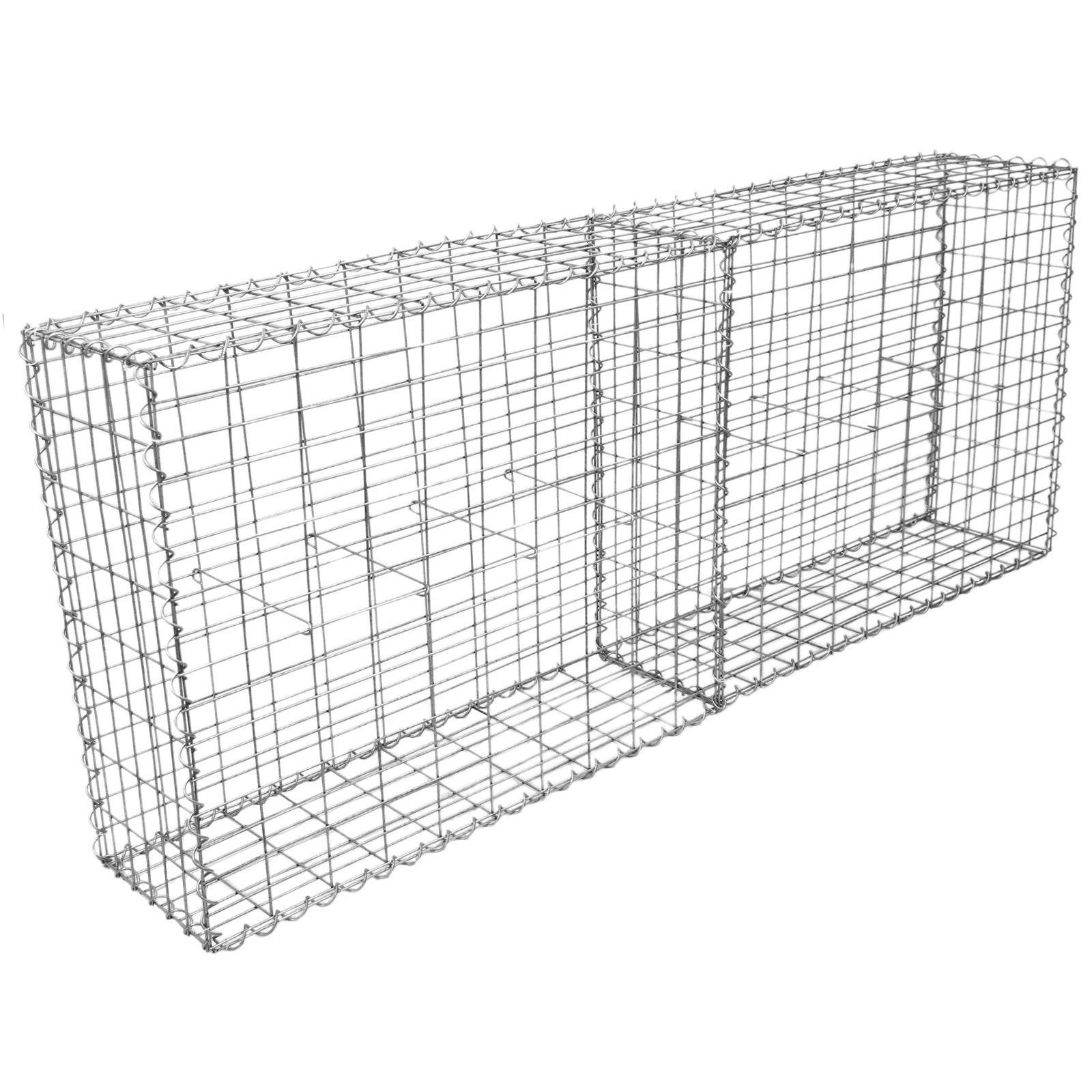 Lot de 2 Paniers de Gabions Argentés en Acier Galvanisé pour Projets d ...