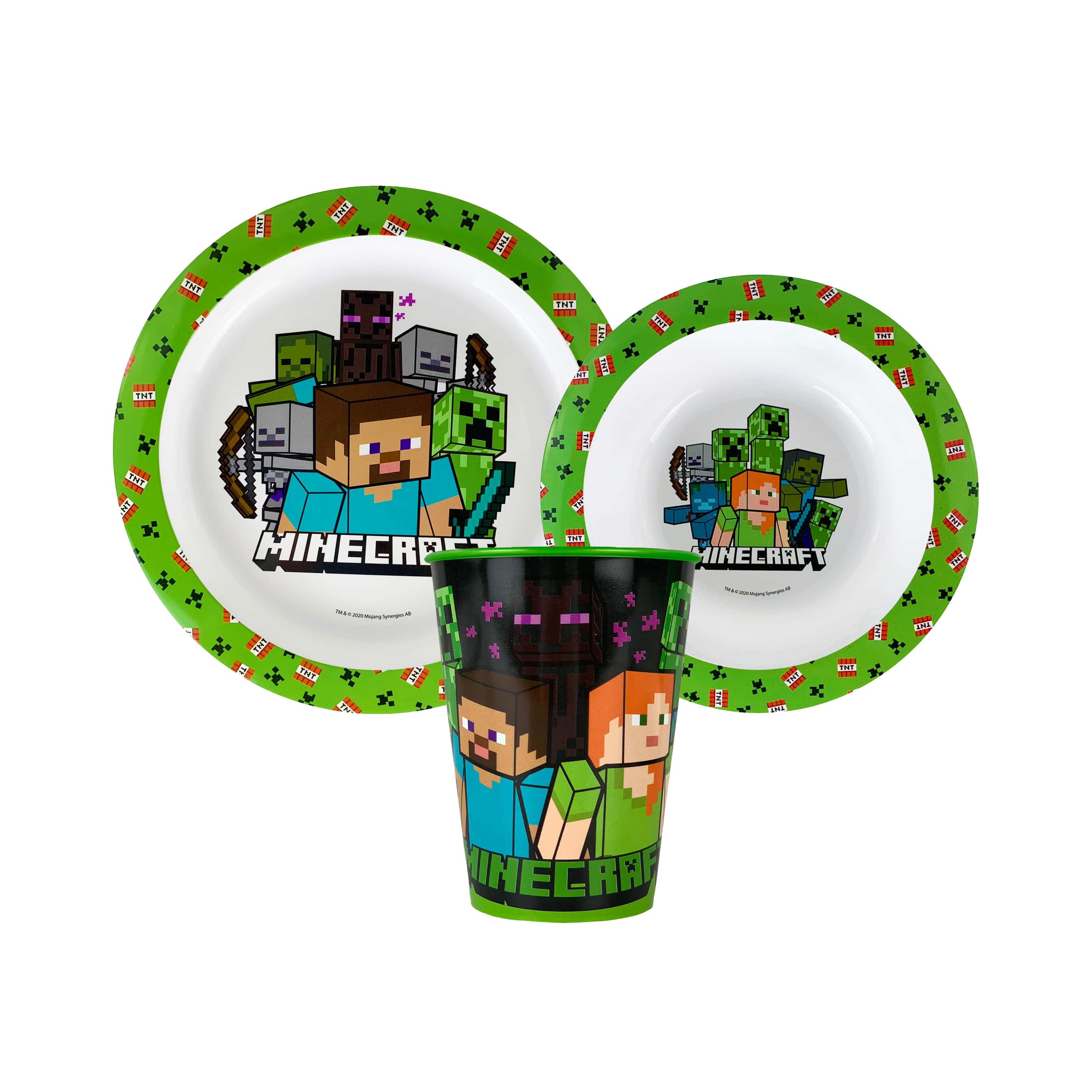 Set colazione 3 pezzi Minecraft piatto bicchiere e ciotola scuola asilo ...