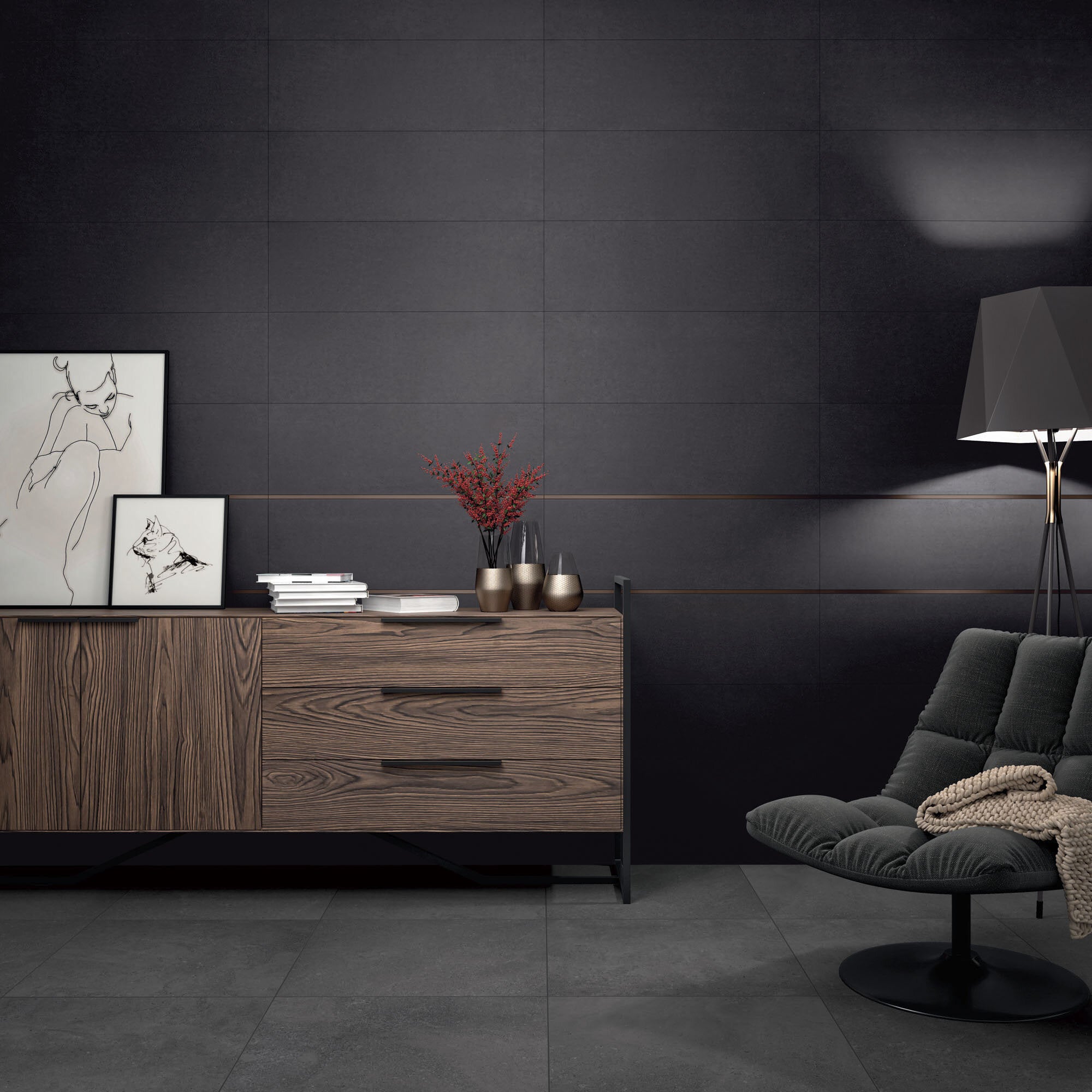 Grès étiré - SANDSTONE - CARBON - 30x60 Rectifié | Leroy Merlin