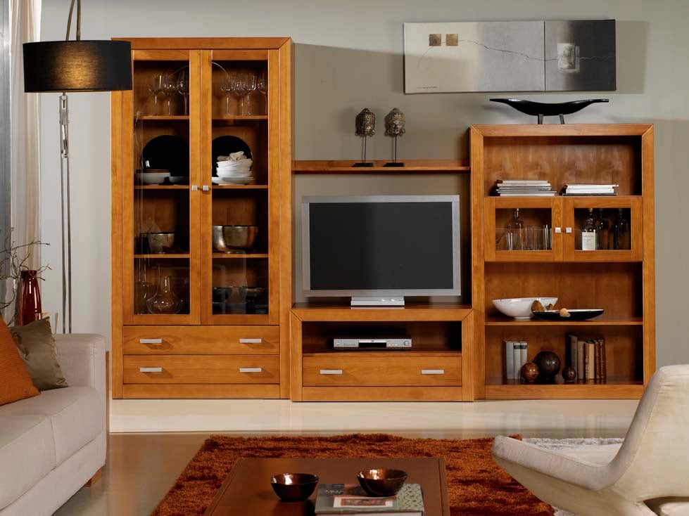 Estante para pared, color Cerezo, medidas 100 x 20 x 18 cm, en pino ...