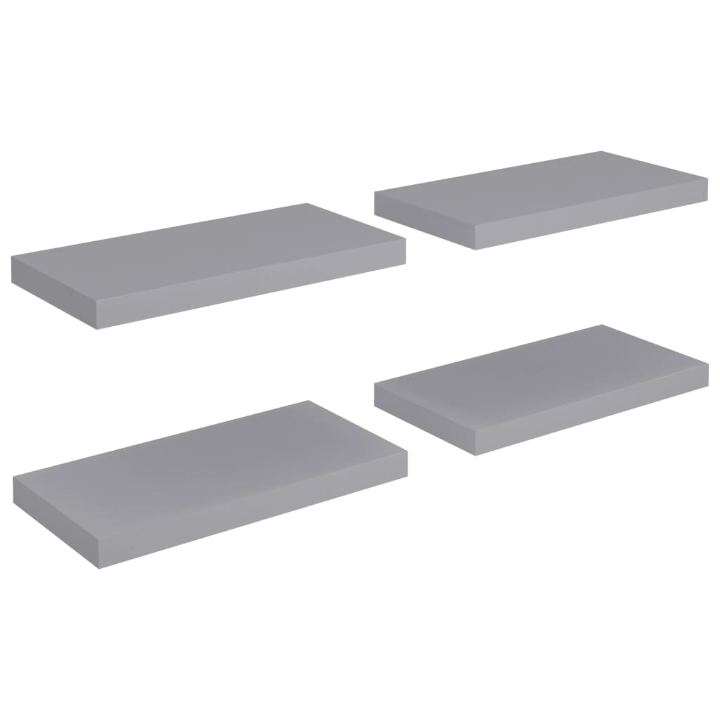 Estantes flotantes de pared 4 uds MDF gris 50x23x3,8 cm | Leroy Merlin