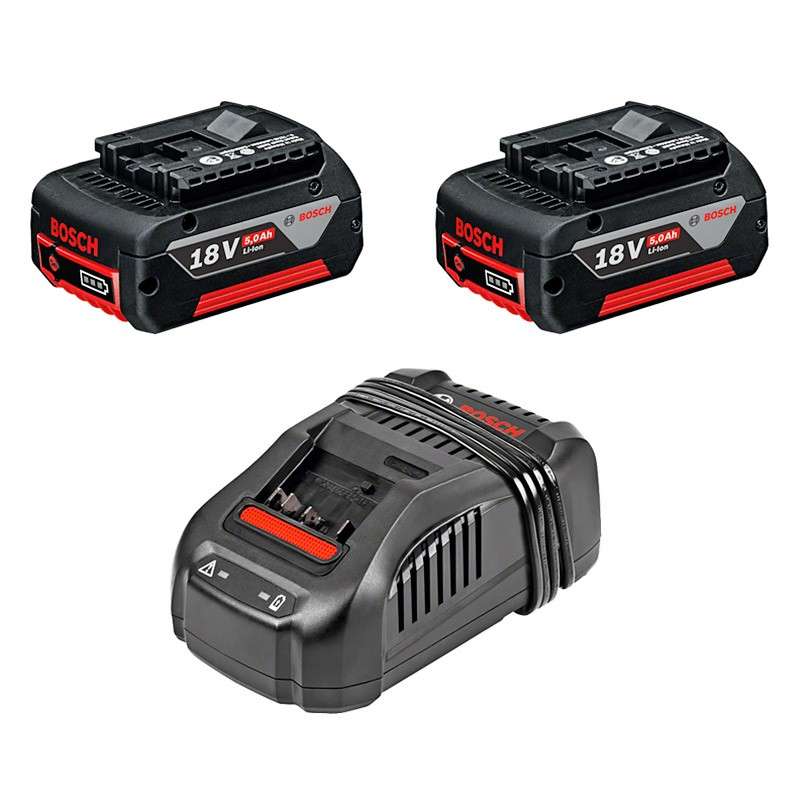 Pack 18V 2 batteries GBA 5Ah + chargeur GAL 1880 CV Professional ...