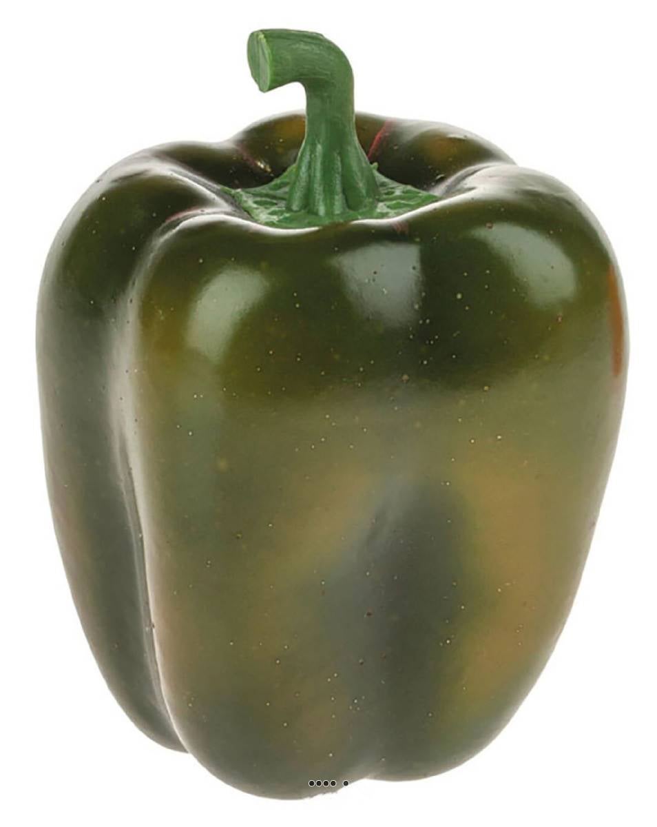 Poivron factice vert plastique soufflé taille réelle H 9,5 x D 8 cm ...