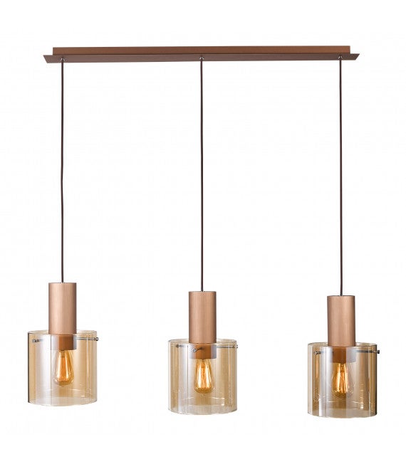 Italux Javier - Lámpara colgante moderna de bronce antiguo, 3 luces ...