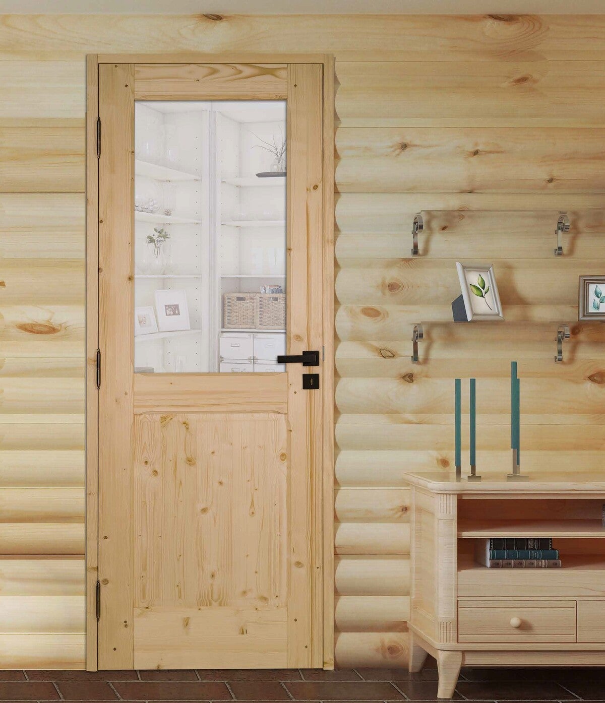 Bloc porte bois épicéa ANDROMEDA 1 vitrage 730 gauche | Leroy Merlin