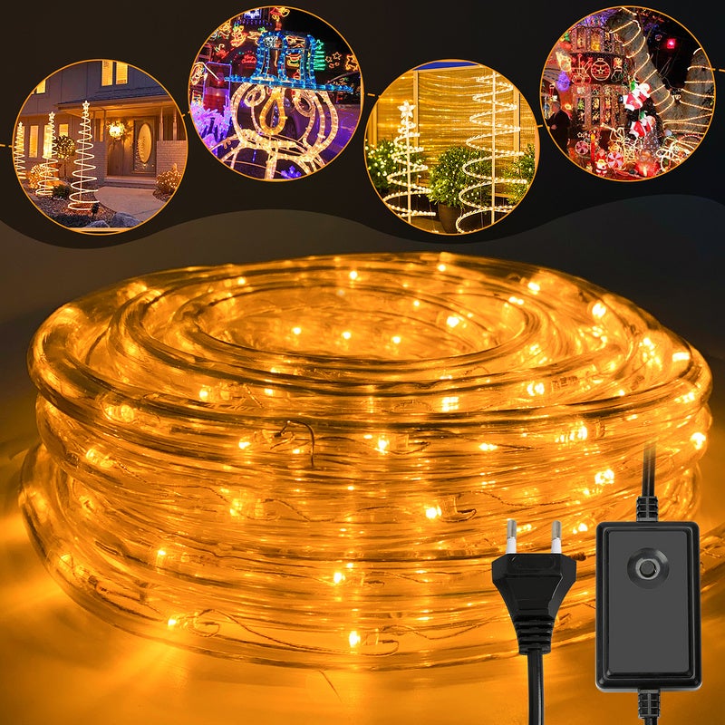 Tira LED 220V Guirnalda luminosa 20M IP44 24LED/m - Amarillo | Leroy Merlin