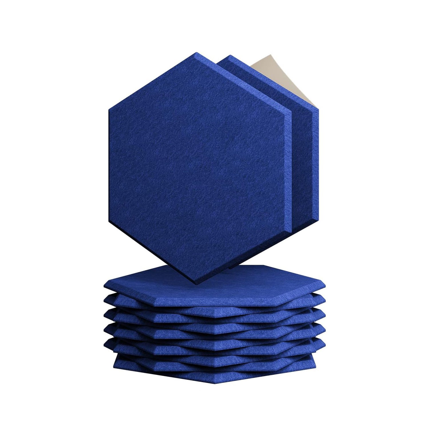 Lot de 12 panneaux d'isolation acoustique hexagonaux en fibre de ...