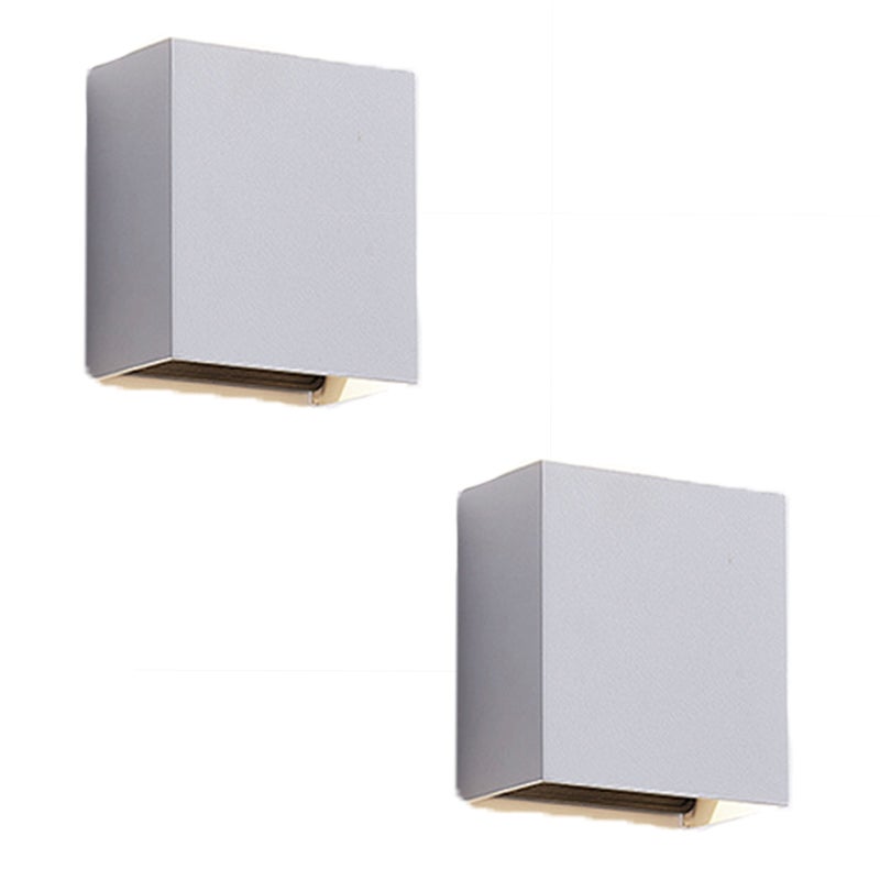 Applique murale extérieure 2 pièces, applique murale LED carrée, coque ...