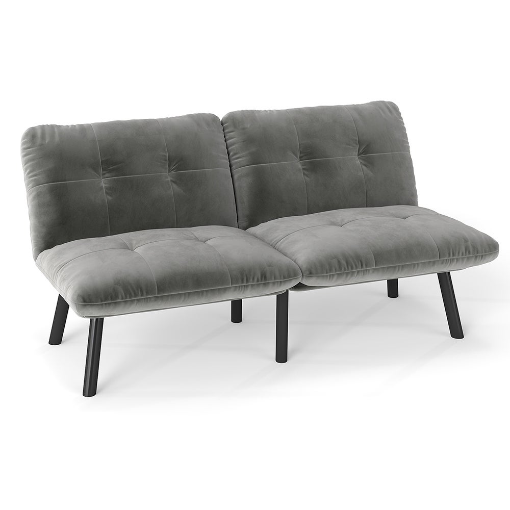 Canapé convertible 2 places pliable gris, futon, lit d'appoint | Leroy ...