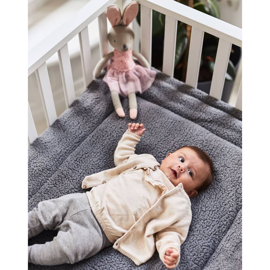 Couverture pour parc d'enfant Teddy 80x100 cm Gris tempête Jollein ...