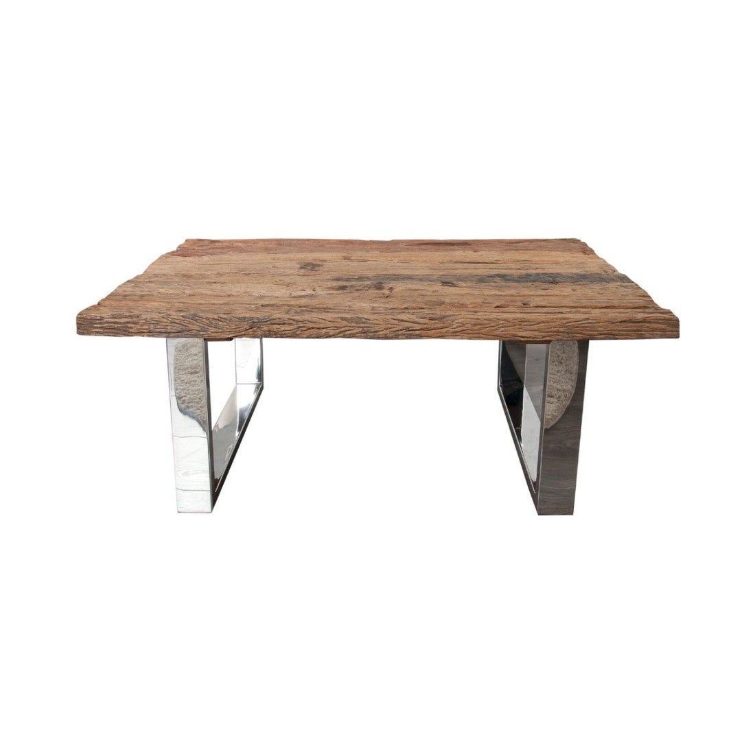 Mesa baja RAFTA 110 cm en teca reciclada – Diseño industrial con patas ...