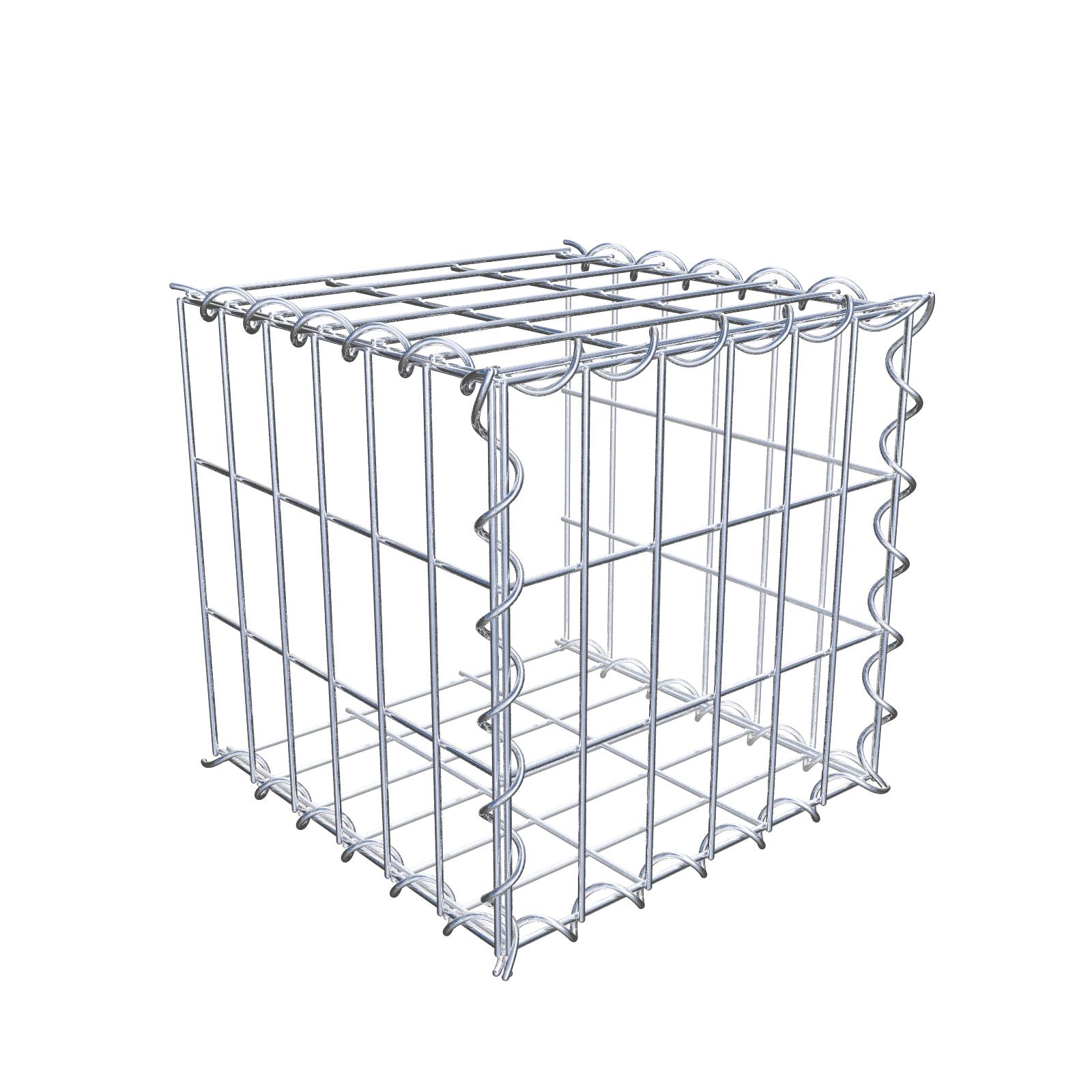 Gabion à monter en longueur 30 cm x 30 cm x 30 cm (L x H x P), maille 5 x 10 cm, Spirale, Avert ...
