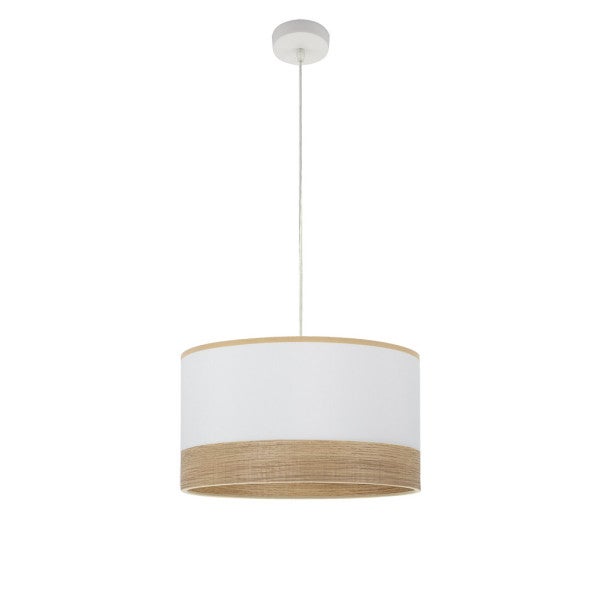Suspension Olga 1xe27 Blanc/blanc-bois clair Regx40x40 Cm | Leroy Merlin