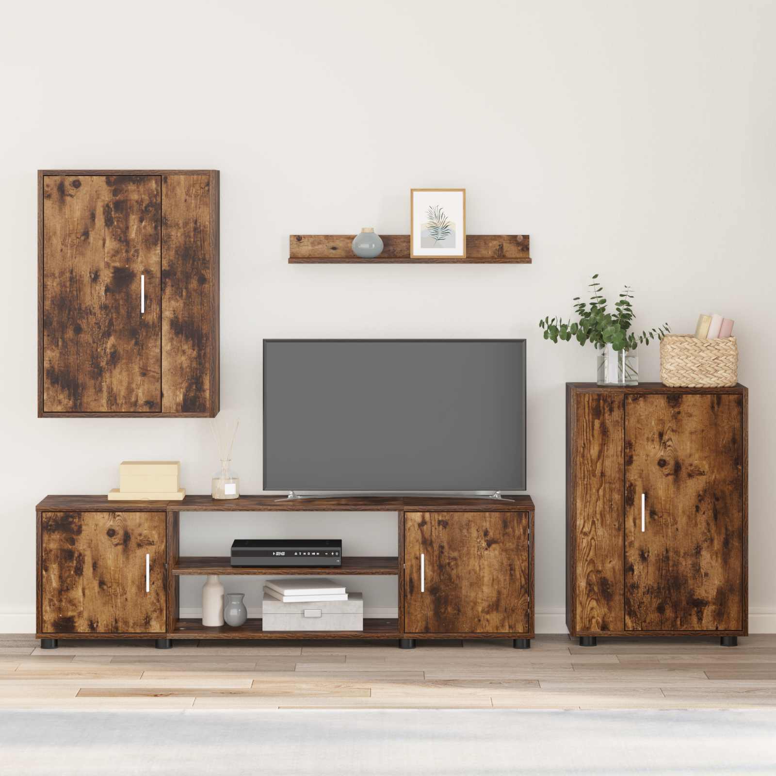 Maison Exclusive - Ensemble meuble TV Chêne Fumé Bois d'ingénierie ...