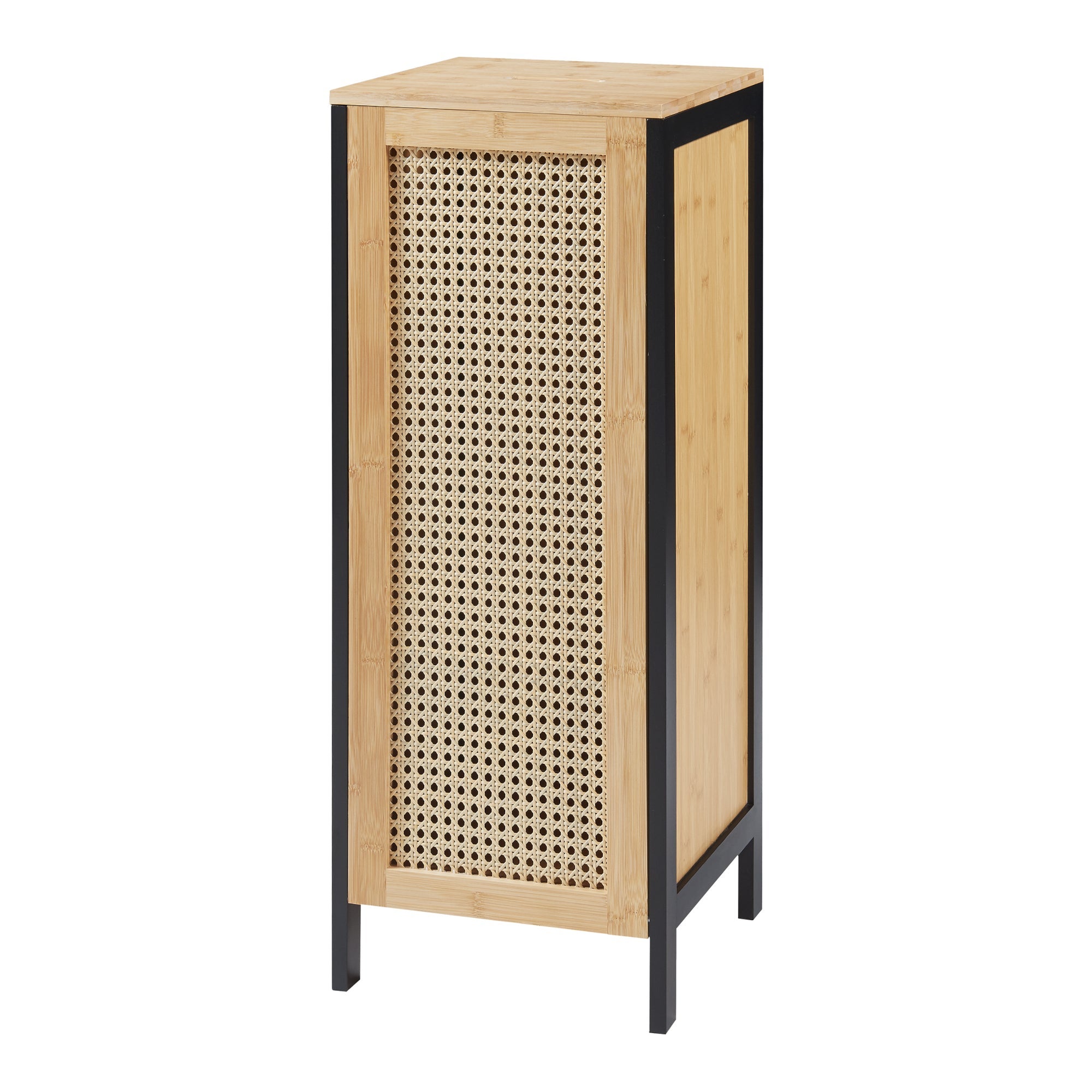 Cesta para la ropa sucia 80 x 30 x 30 cm efecto ratán negro natural 03 ...