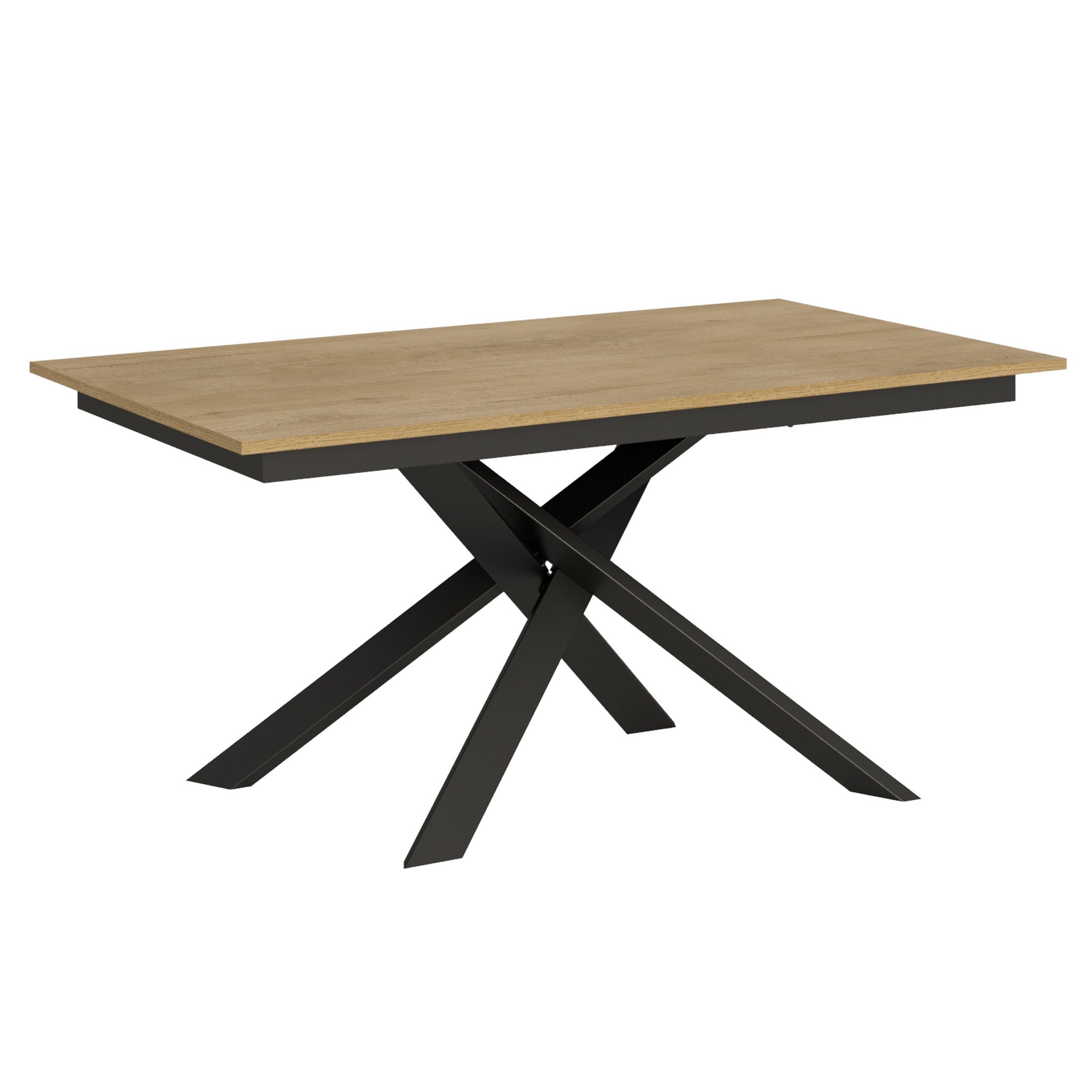 Mesa extensible 90x160/220 cm Ganty Roble Natural con borde a juego ...