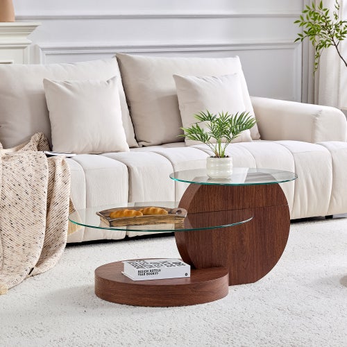 Table basse moderne et minimaliste en verre de sécurité double couche ...