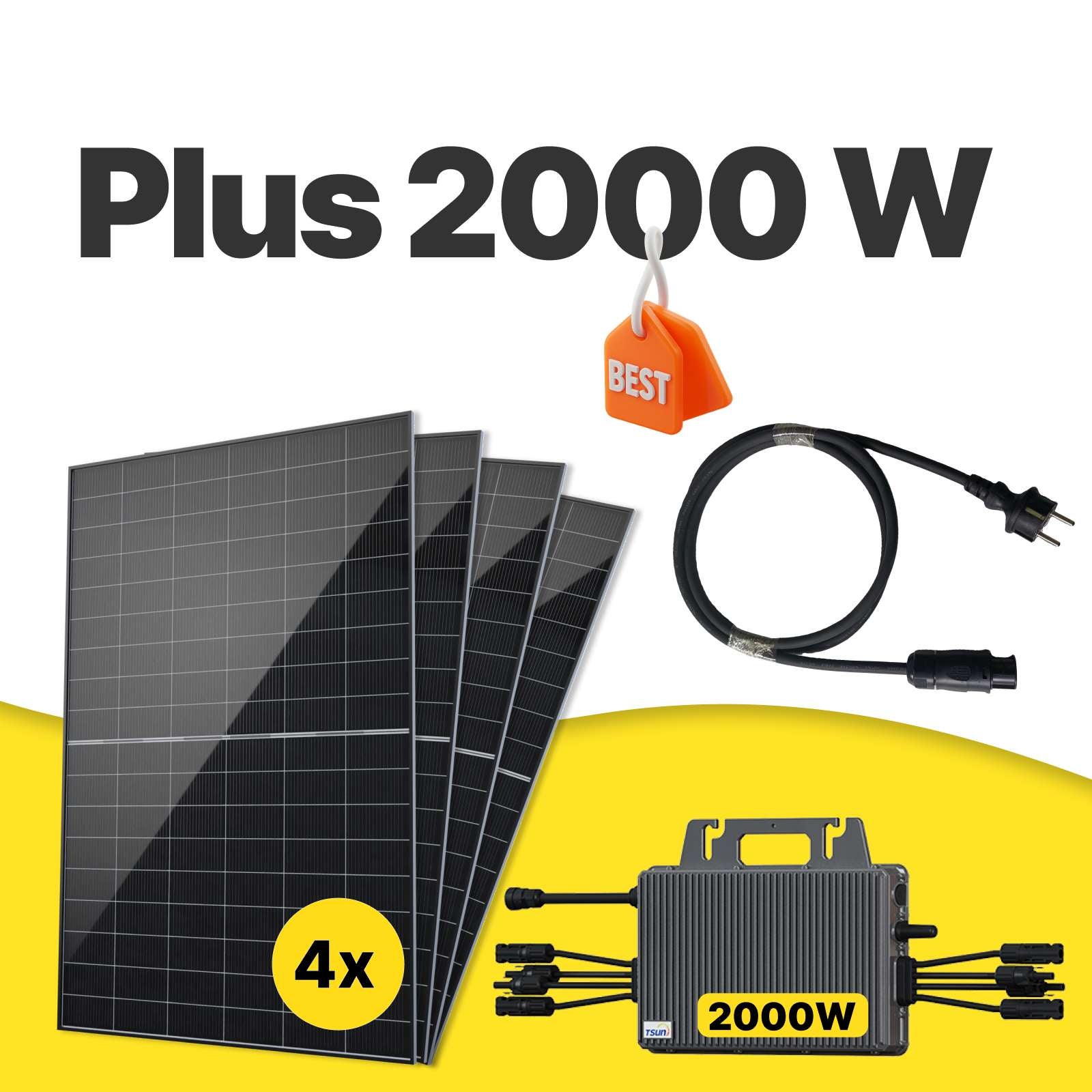 Robinsun®️ Kit solar 2000 Flat| 4x Panel solar AE Solar 450 Wp Black ...