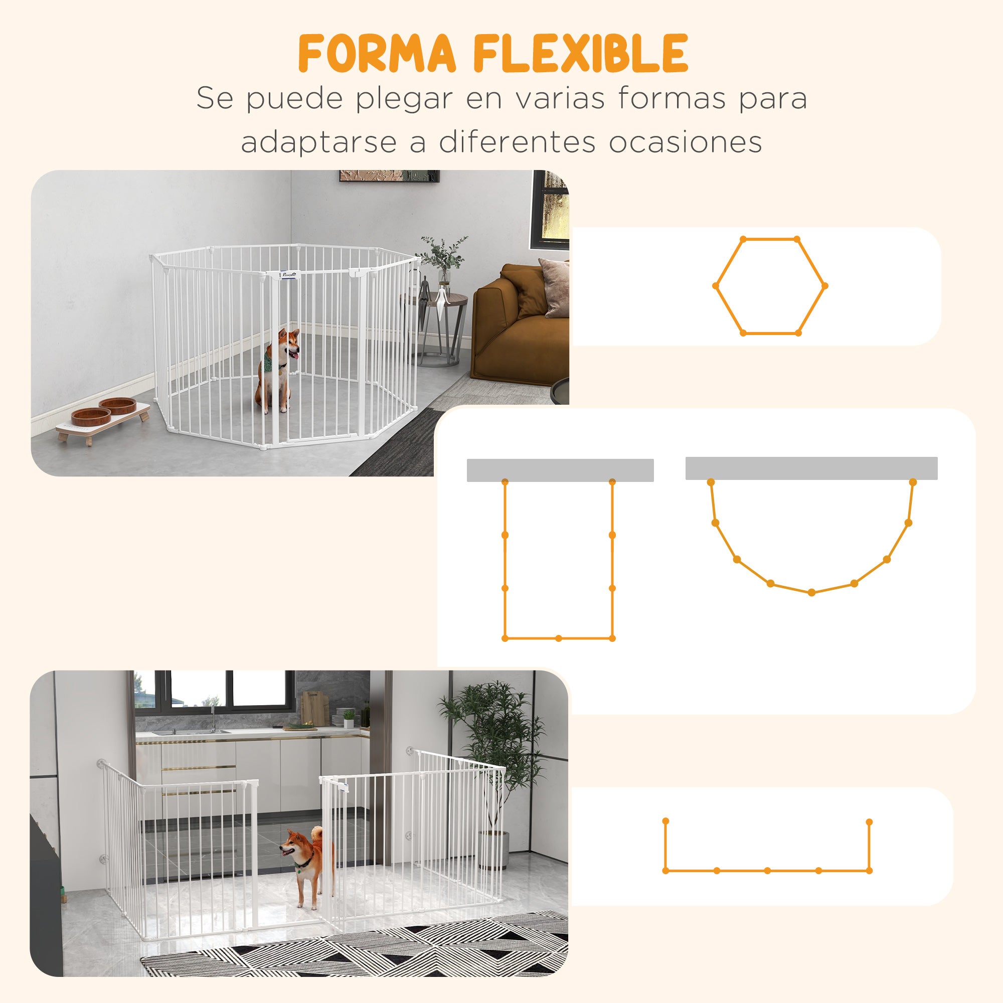 Corral para perros 2 en 1 de 8 paneles con puerta de seguridad y ...