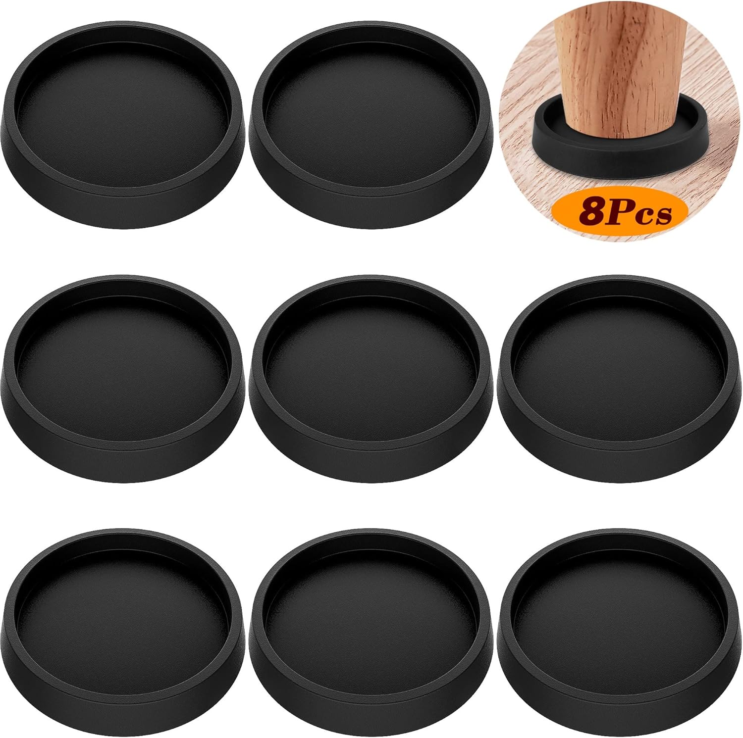 Furniture Pads,8 Pieces 2.5 Inch Rubber Non-Slip Coasters Hardwood ...
