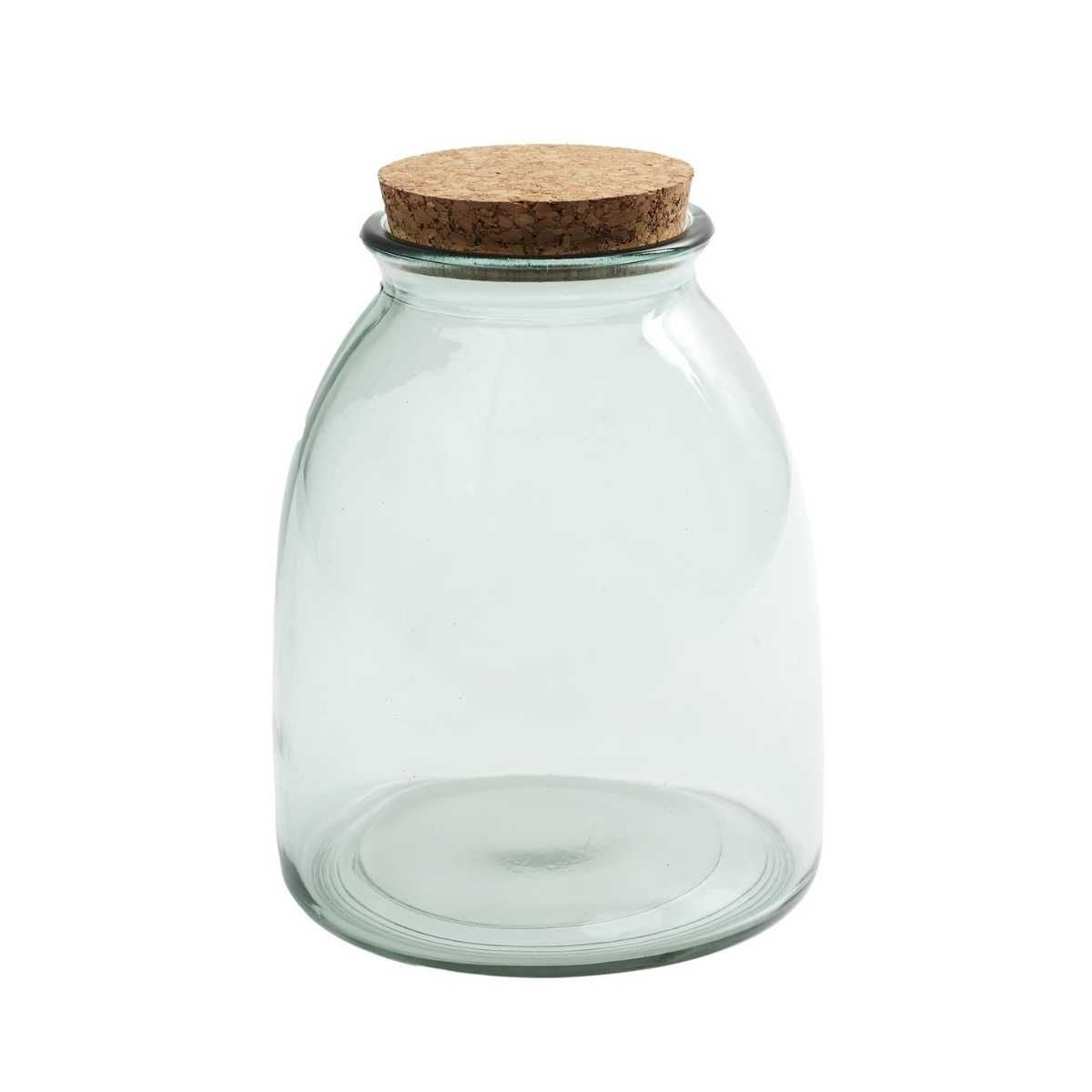 Bocal de 1L en verre avec couvercle en liège (H11,5cm) | Leroy Merlin