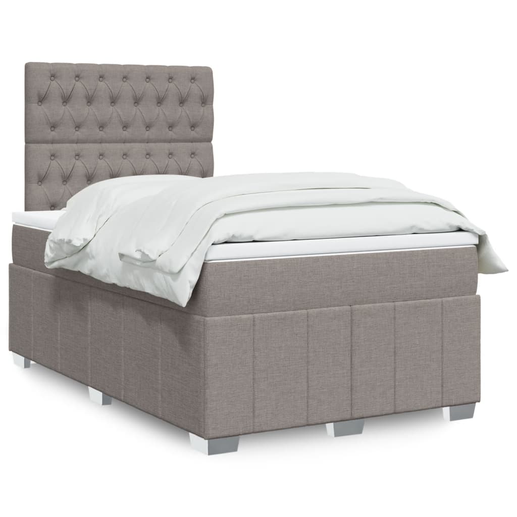 Cama box spring con colchón tela gris taupe 120x200 cm | Leroy Merlin