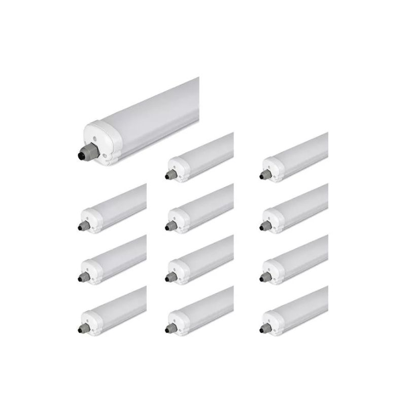Lot de 12 Réglettes LED étanches 150cm 48W 120lm/W IP65 V-TAC VT-1574 ...