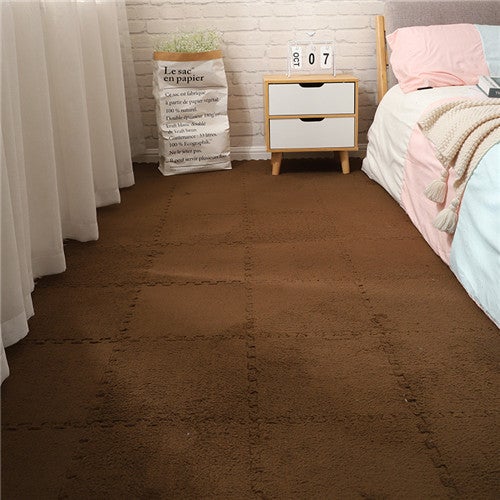 Tapis emboîtable en mousse souple à poils longs, 6 pièces, tapis ...