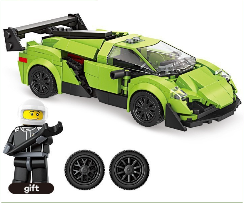 Kit de construction d'une voiture de course verte en forme de taureau ...